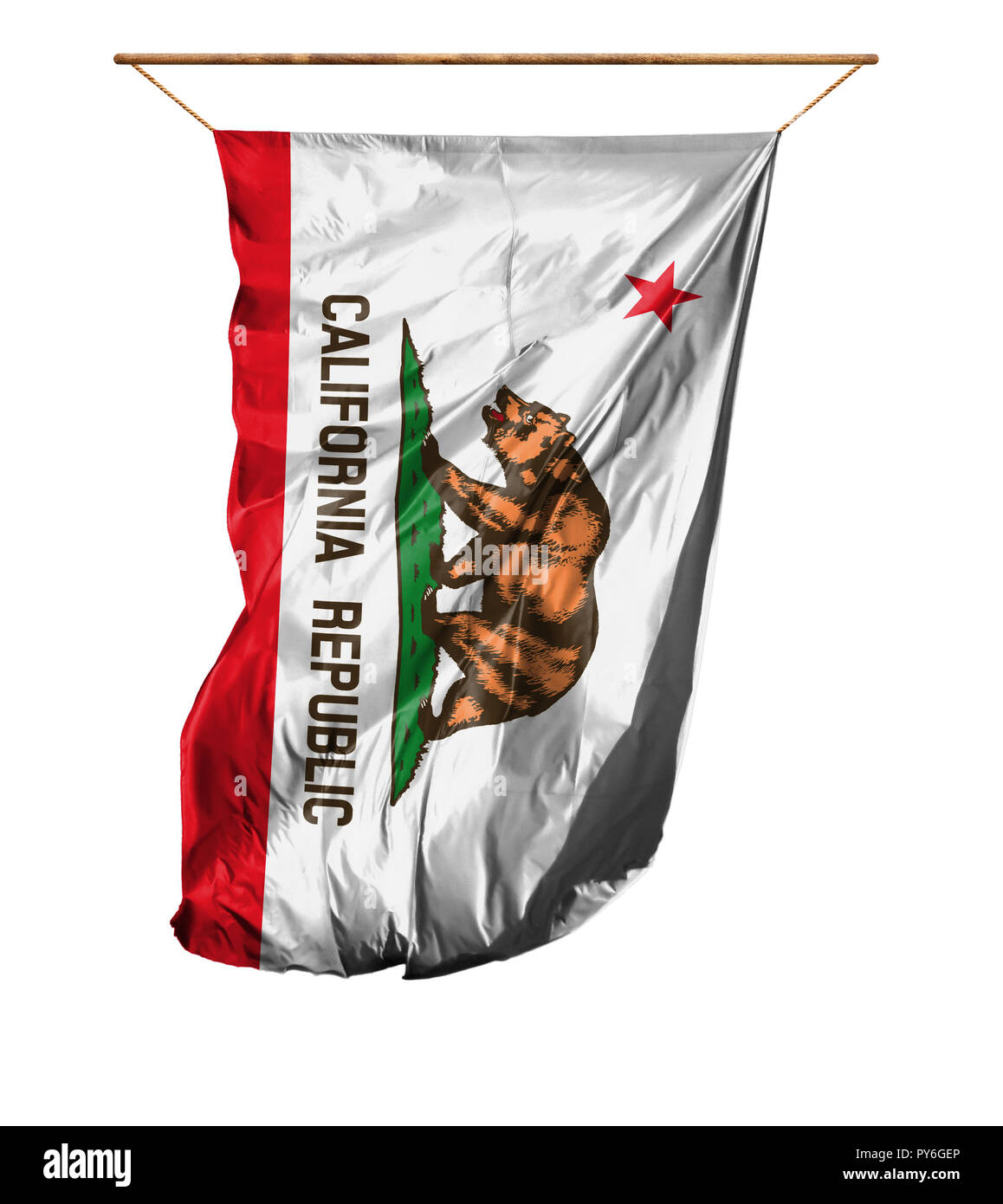 Flag State of California. Vertical flag.Isolated on a white background ...