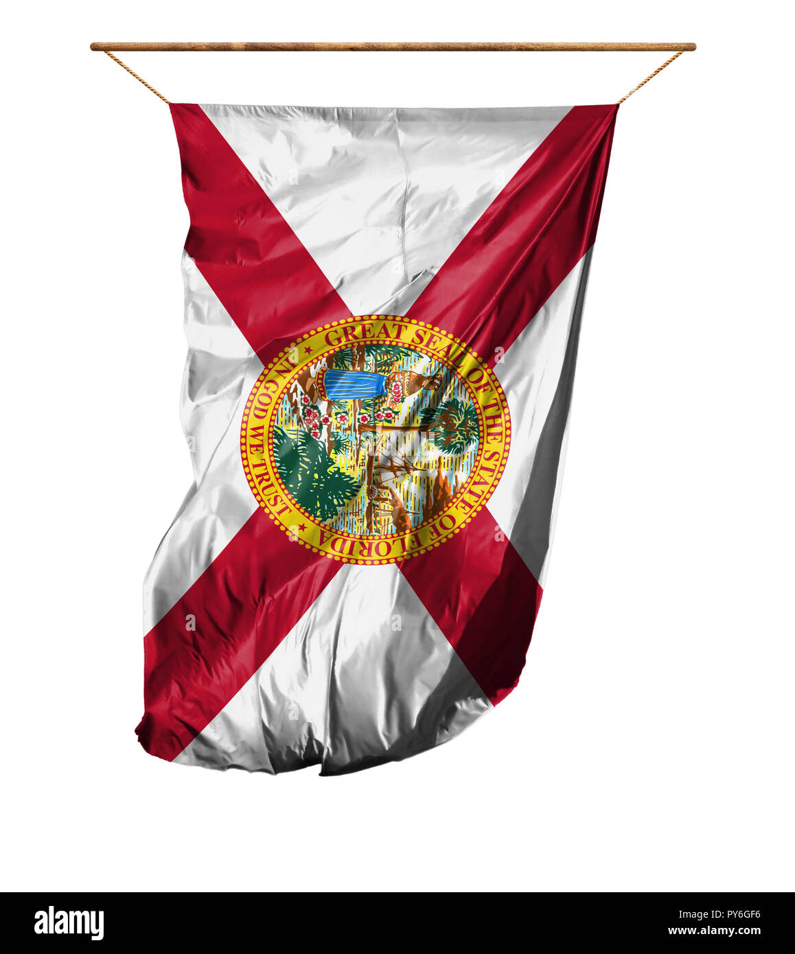 Flag State of Florida. Vertical flag.Isolated on a white background ...