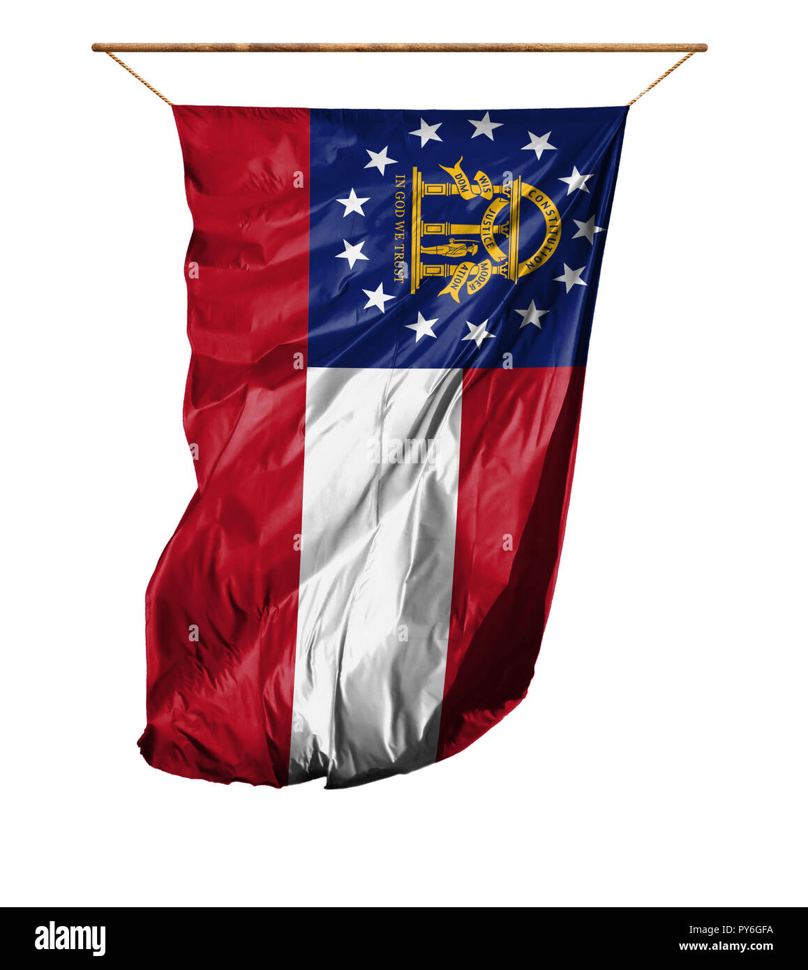 Flag State of Georgia. Vertical flag.Isolated on a white background ...