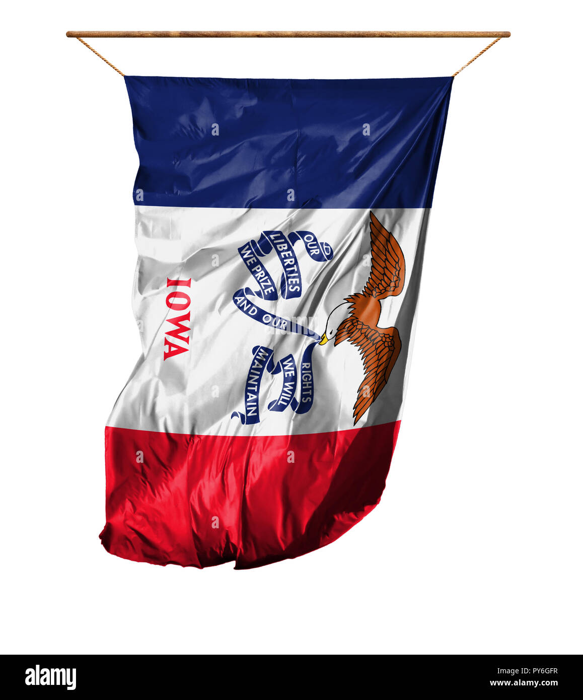 Flag State of Iowa. Vertical flag.Isolated on a white background Stock ...