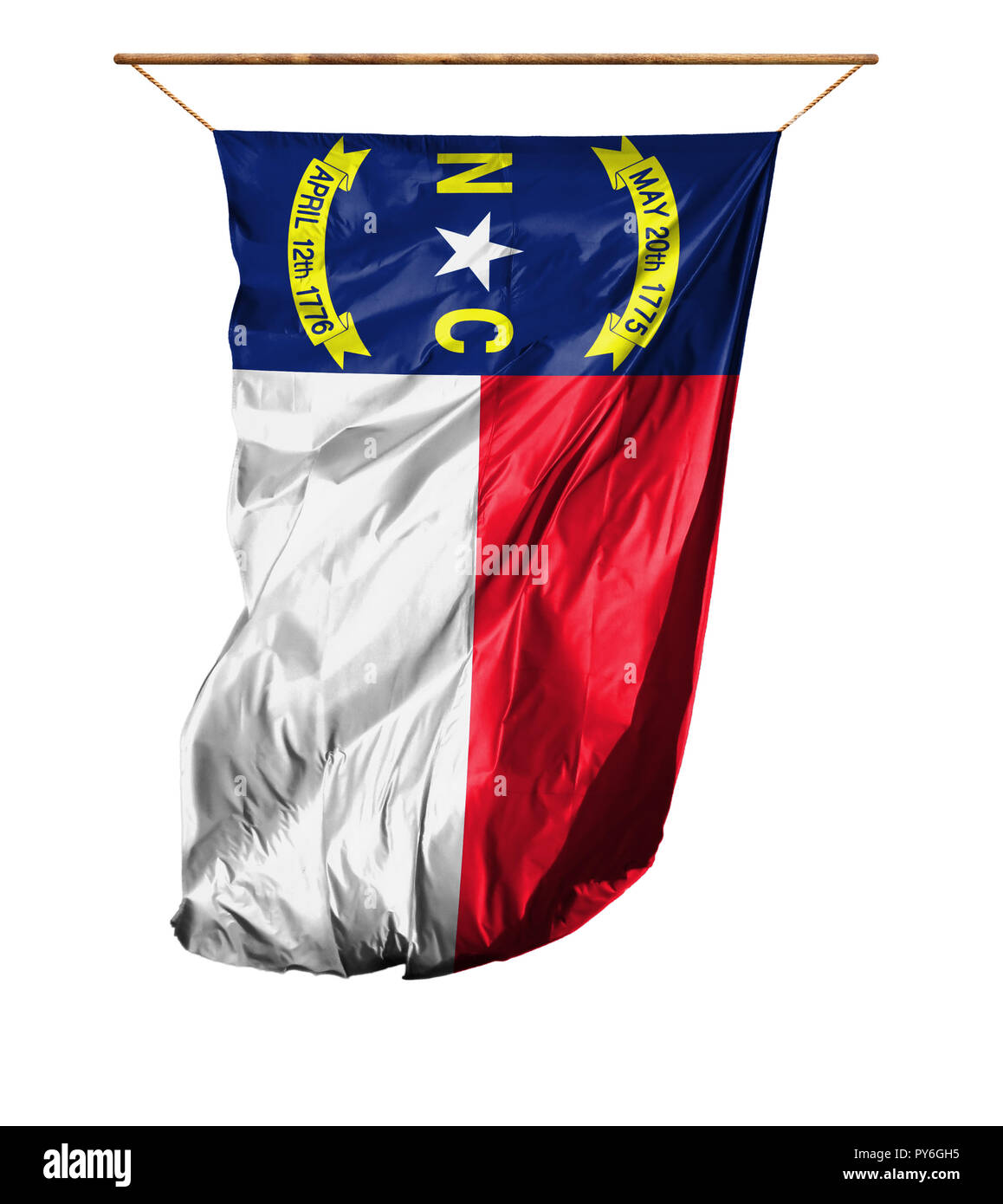 Flag State of North Carolina. Vertical flag.Isolated on a white ...