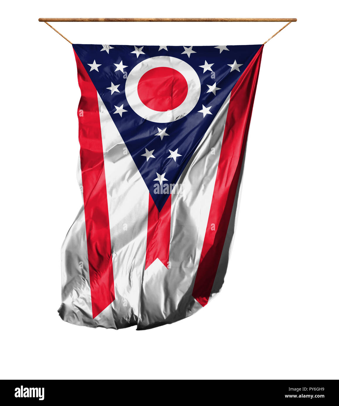 Flag State of Ohio. Vertical flag.Isolated on a white background Stock ...