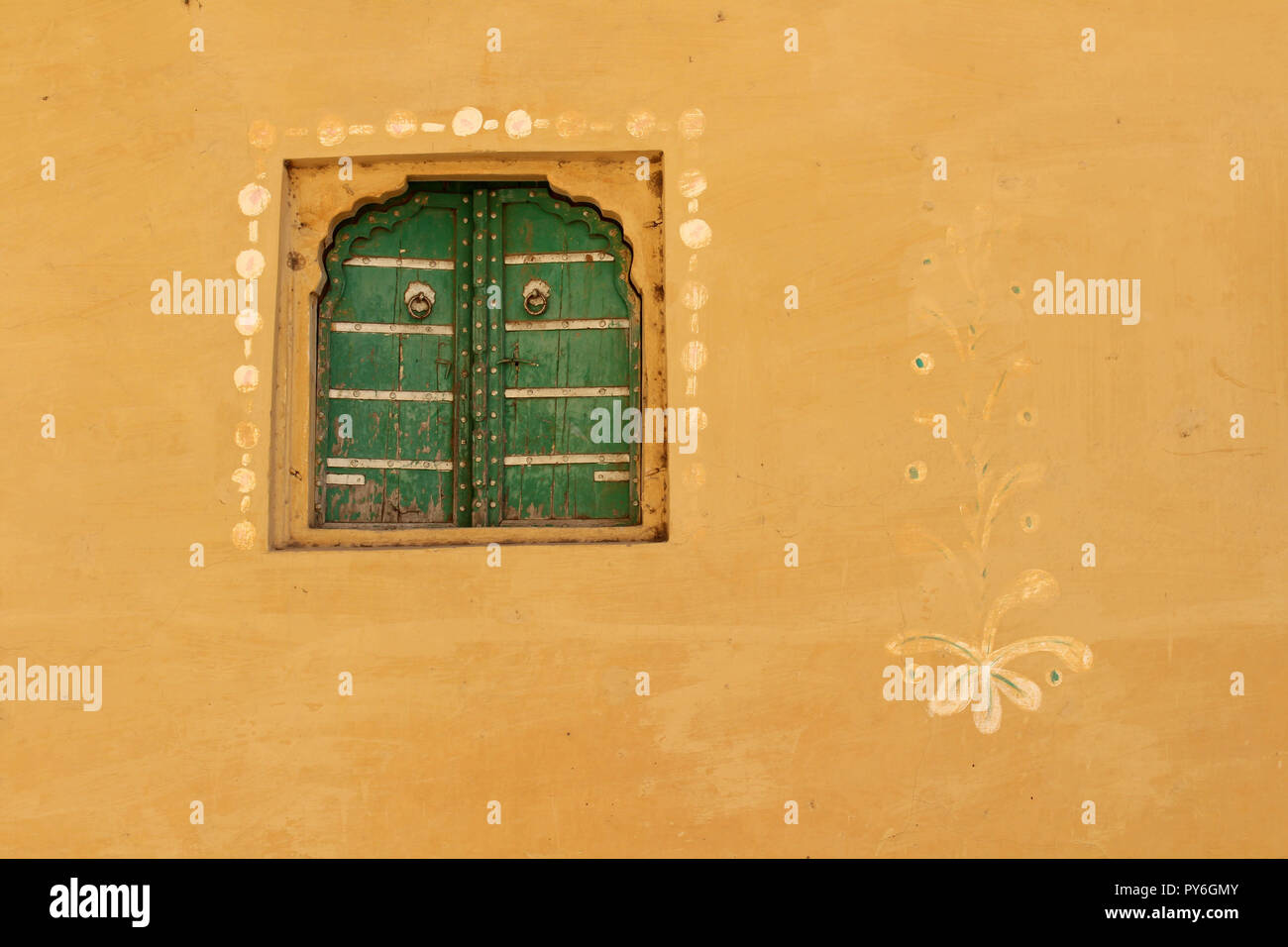 The rustic window around Amer (or Amber) Fort in Jaipur. Taken in India ...