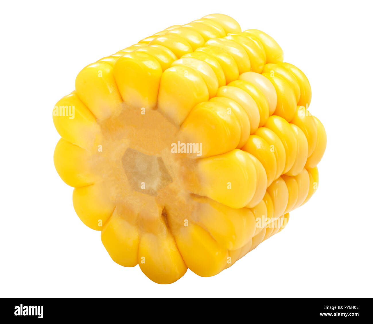 Piece of corn (Zea mays) on cob (cut from maize ear) isolated Stock ...