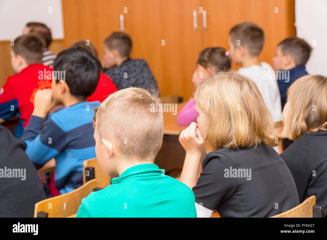 CHAPAEVSK, SAMARA REGION, RUSSIA - OCTOBER 24, 2018: School kids in the ...