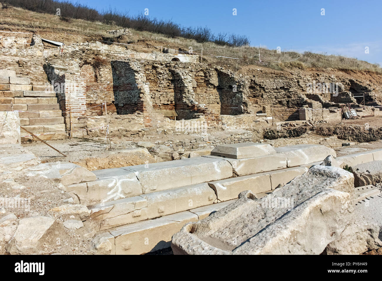 Ruins of ancient city Heraclea Sintica - built by Philip II of Macedon ...