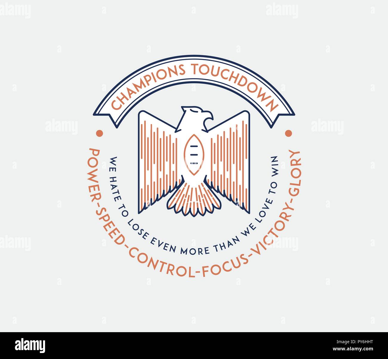 American football badge with winner quotes is a vector illustration ...