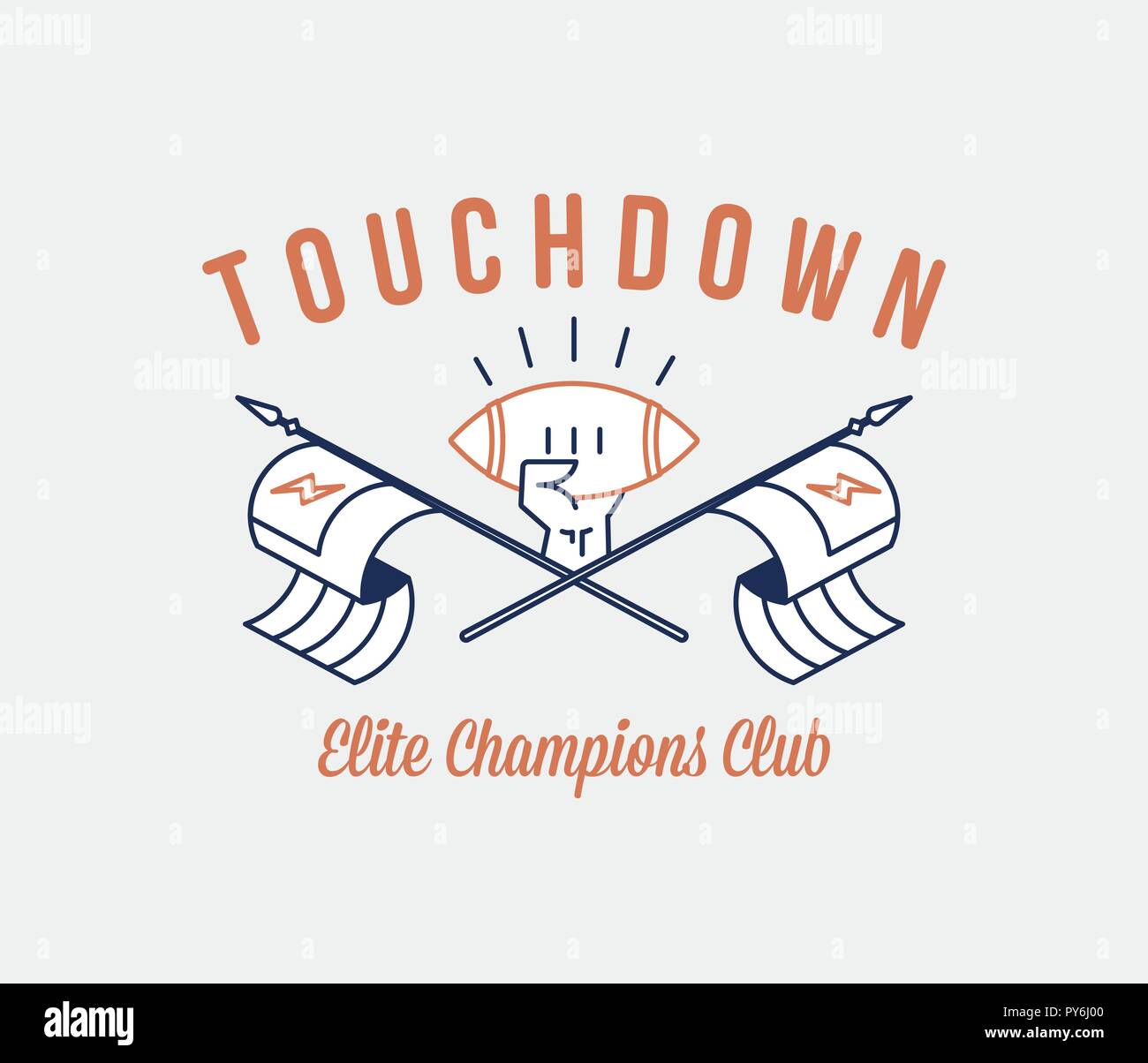 American football touchdown champions is a vector illustration about ...