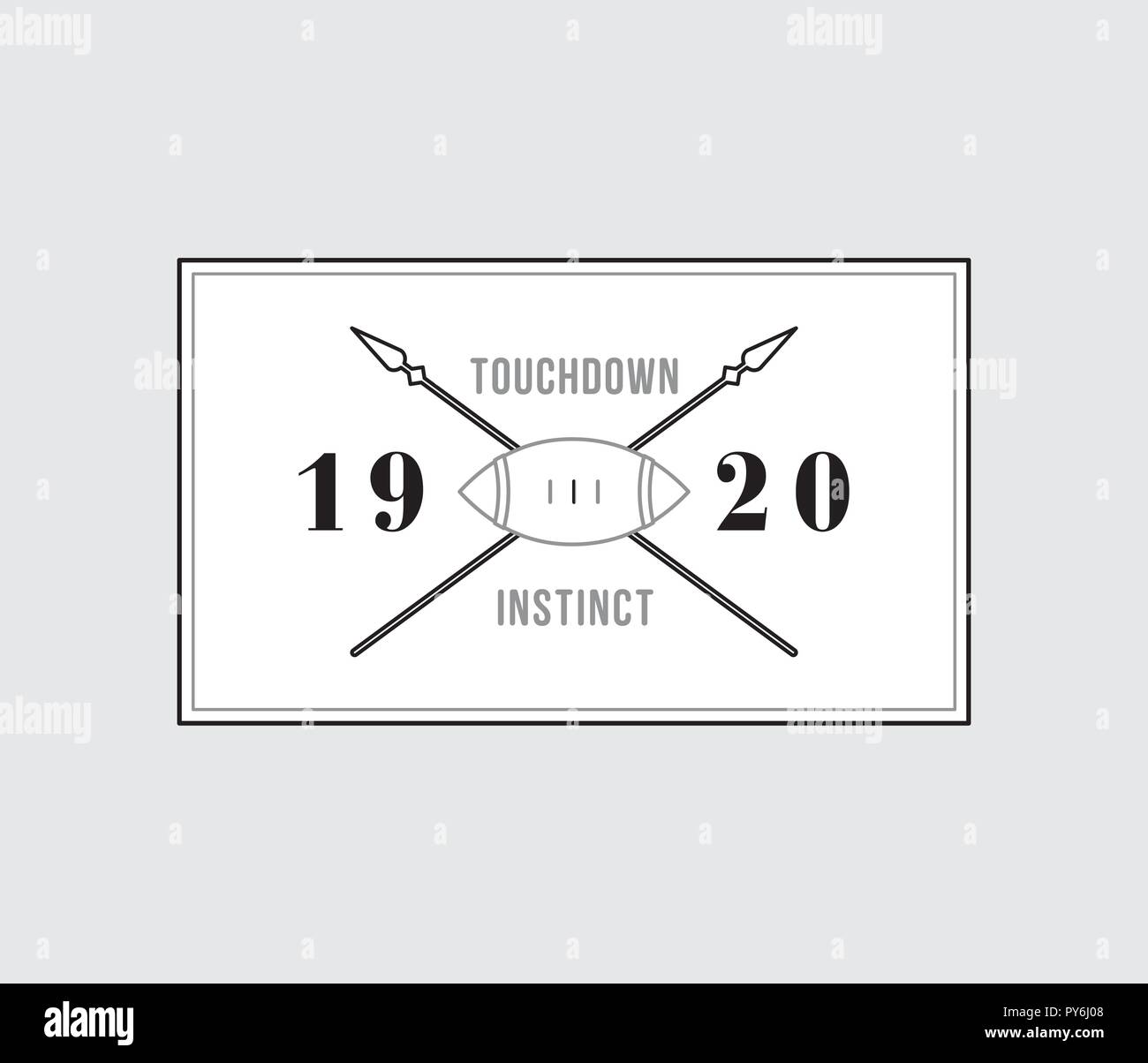 American football touchdown instinct black on white is a vector ...