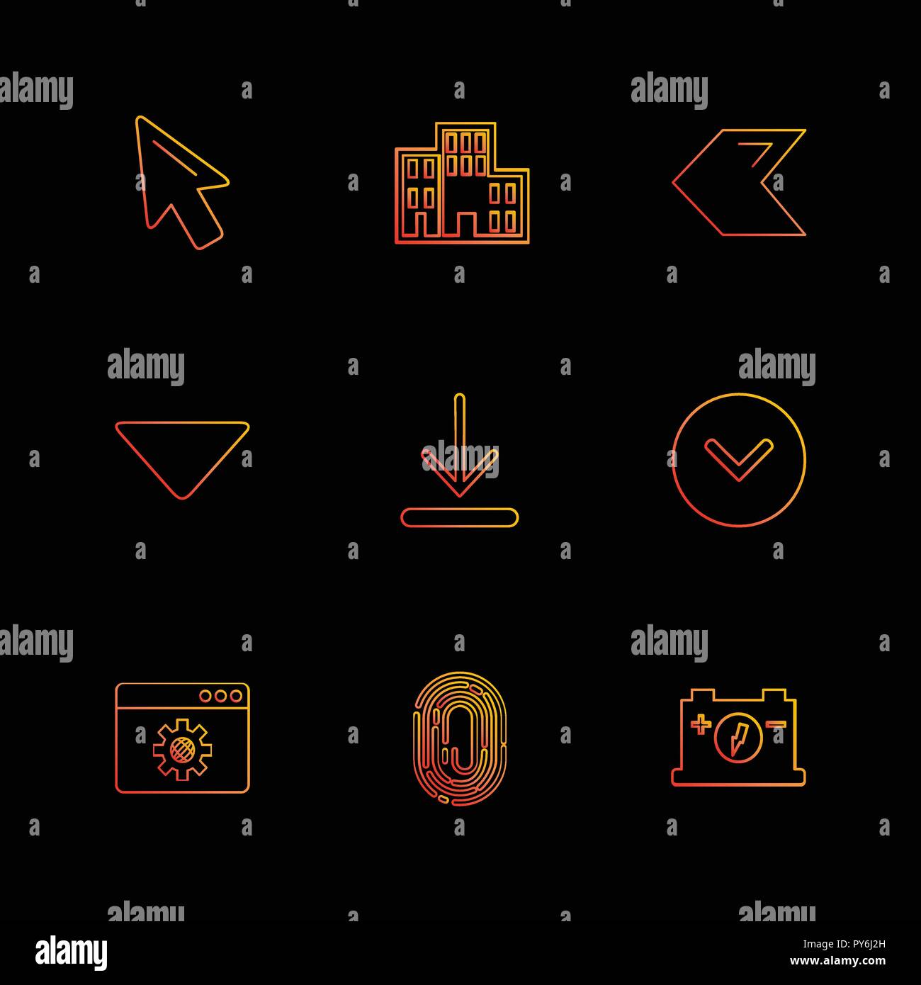 pointer , download , thumb impression , back , arrows , directions ...