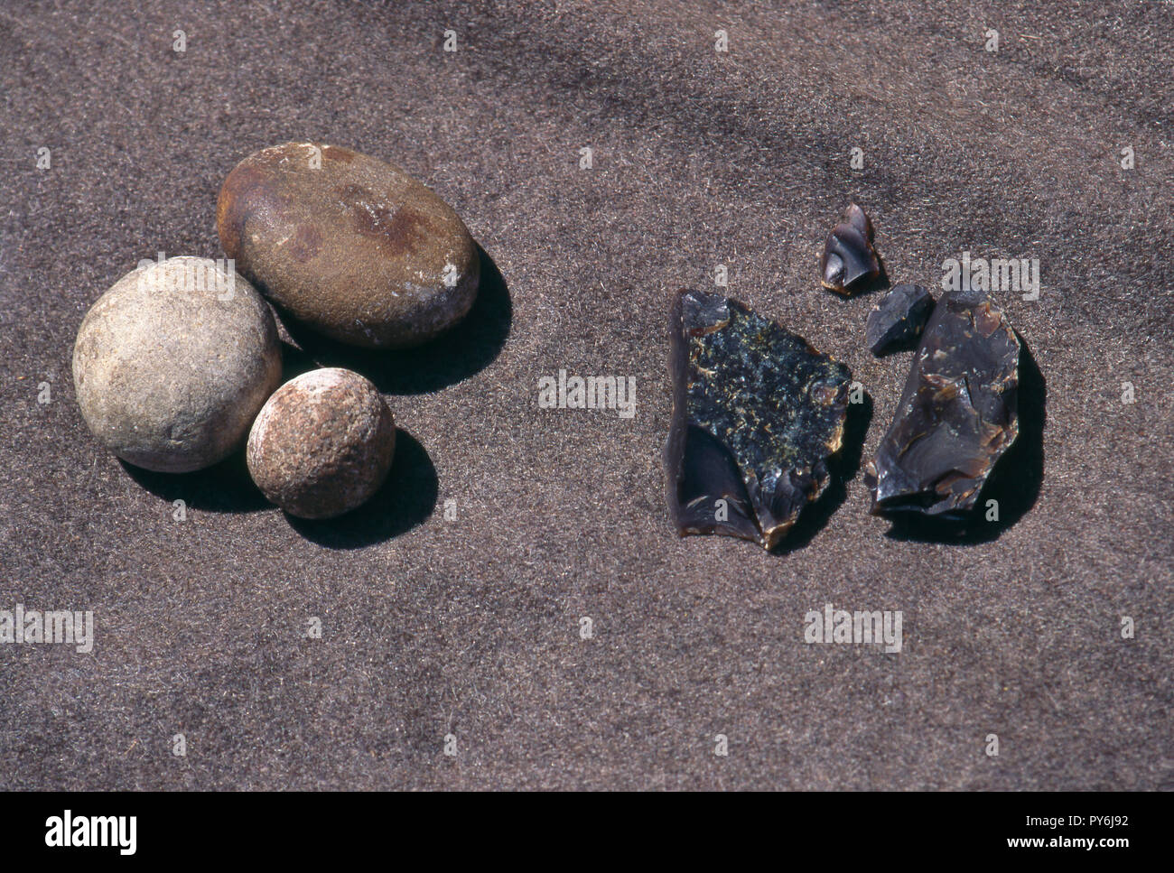 Native American stone tools, living history display at Lewis & Clark's ...