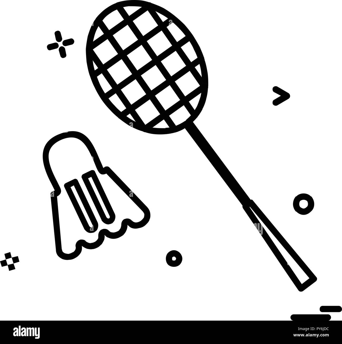 Badminton icon shuttlecock symbol flat Black and White Stock Photos ...