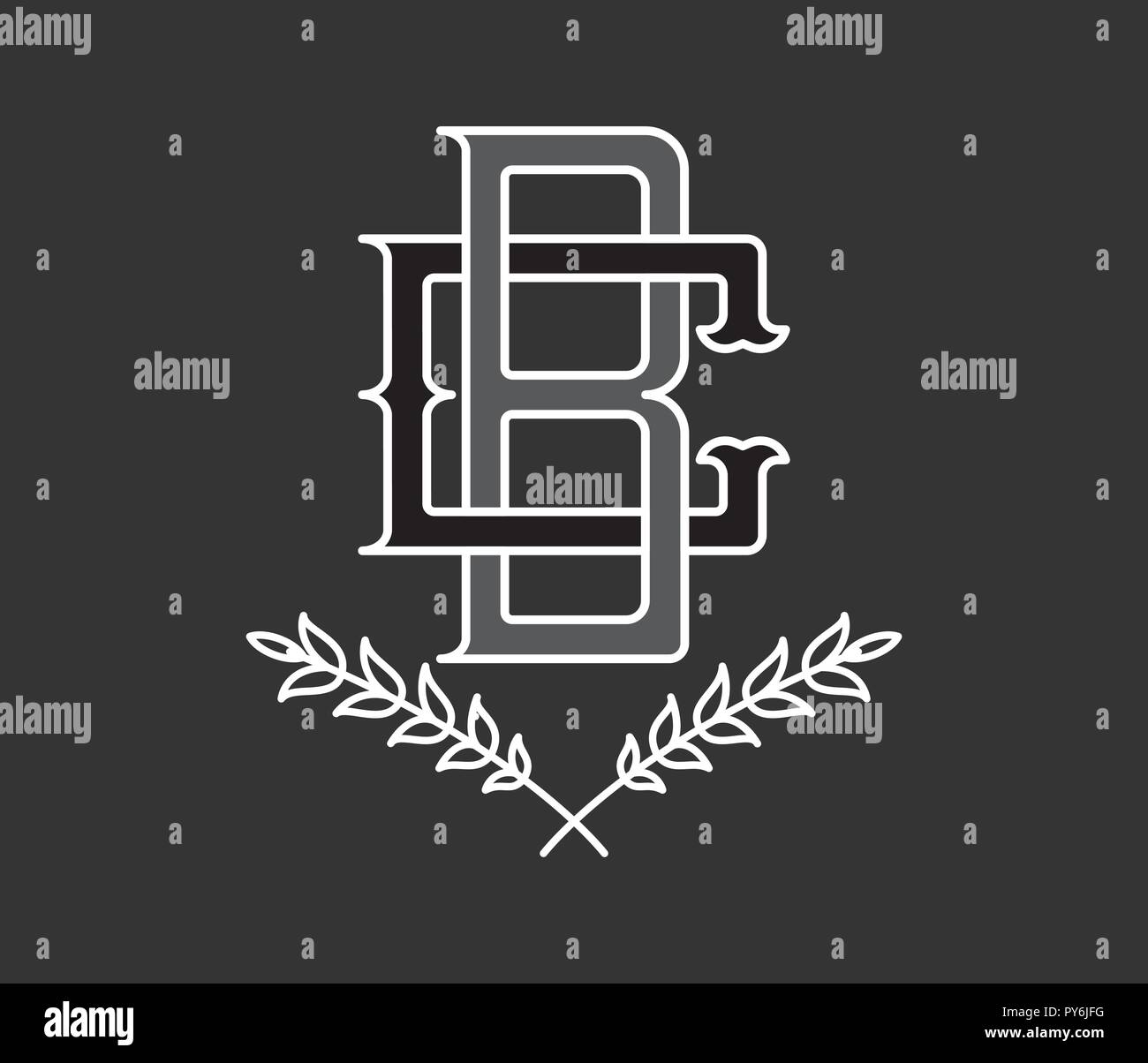 Baseball Champions monogram white on black is a vector illustration ...