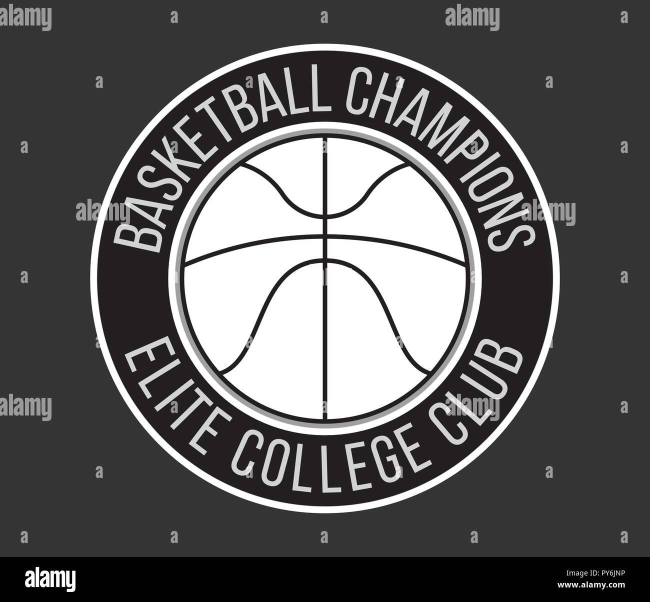 Basketball club white on black is a vector illustration about sport ...