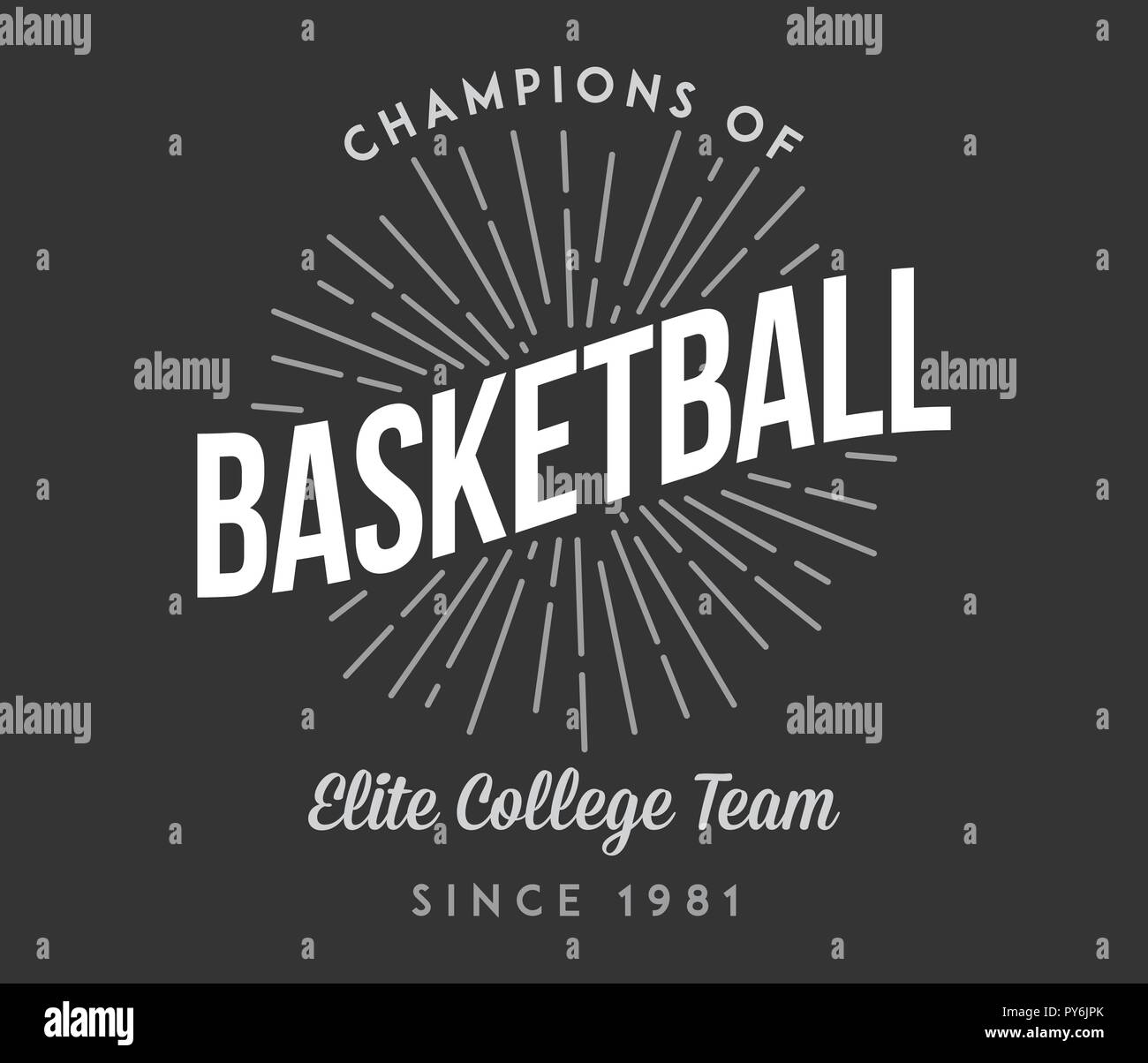 Basketball elite college team white on black is a vector illustration ...