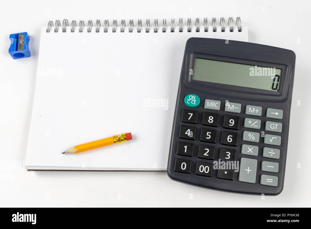 Notebook for taking notes and pencil on the office table. Accessories ...