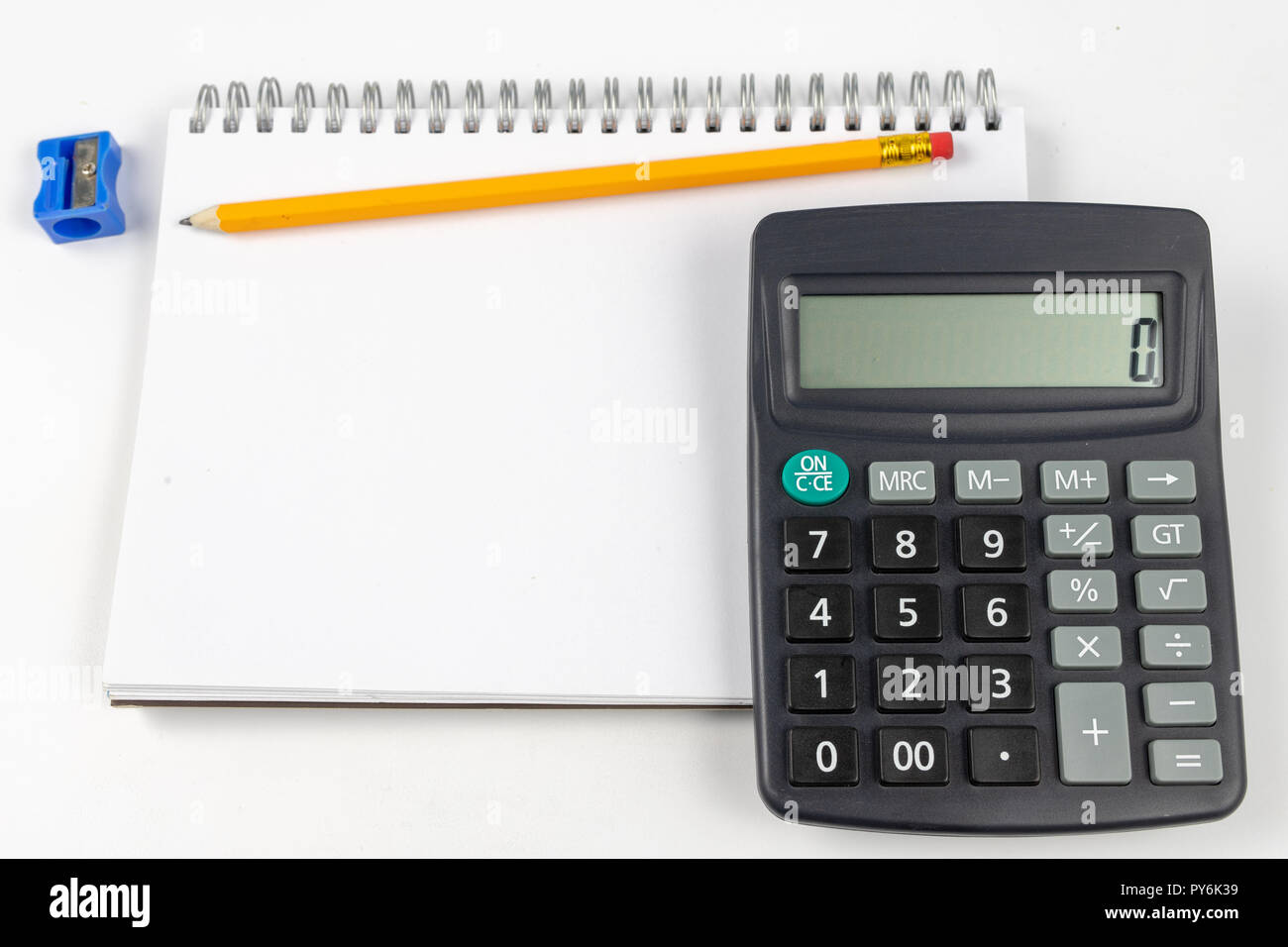 Notebook for taking notes and pencil on the office table. Accessories ...