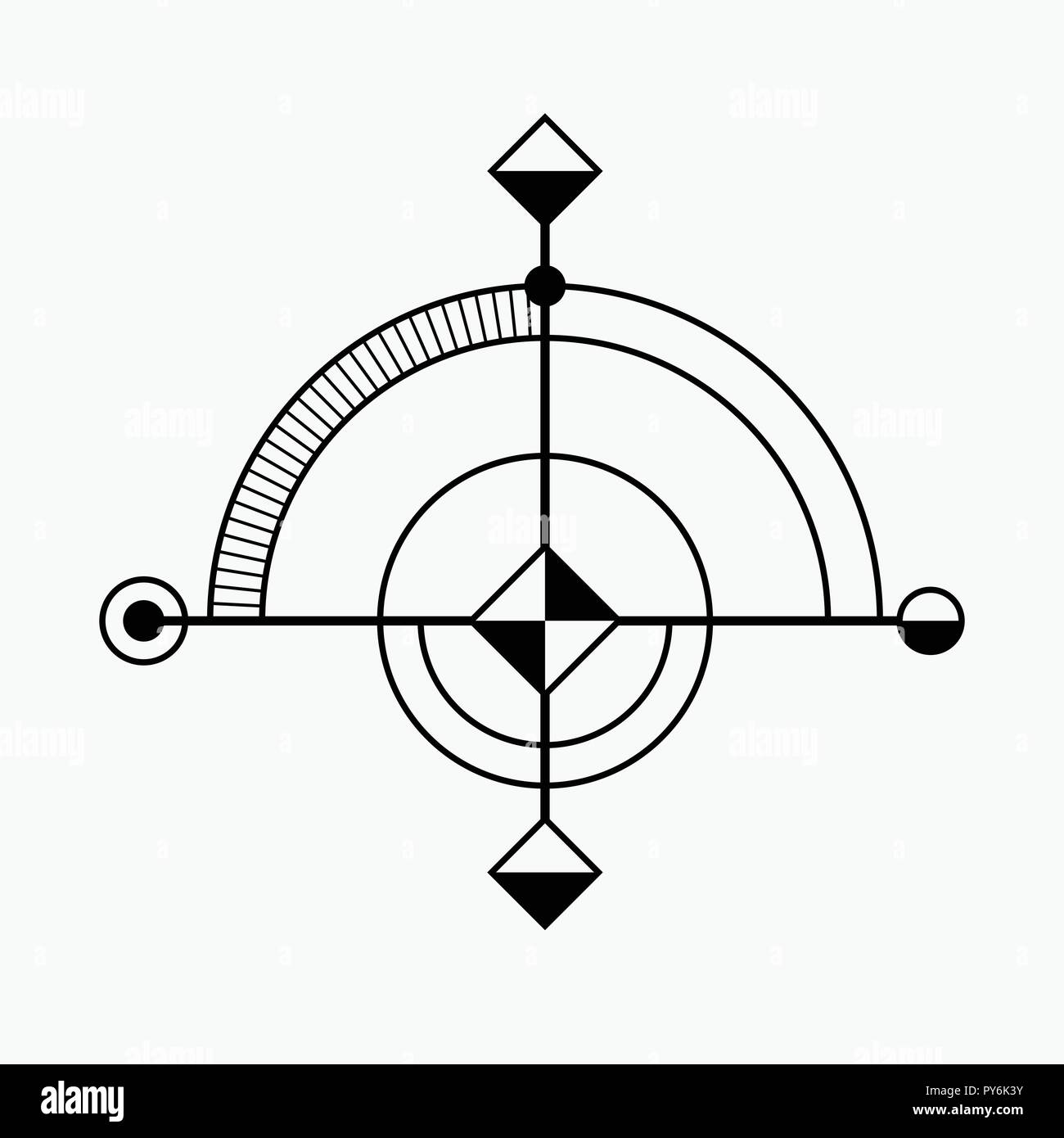 Abstract geometric symbol. Sacred geometry sign. Concept of imagination ...