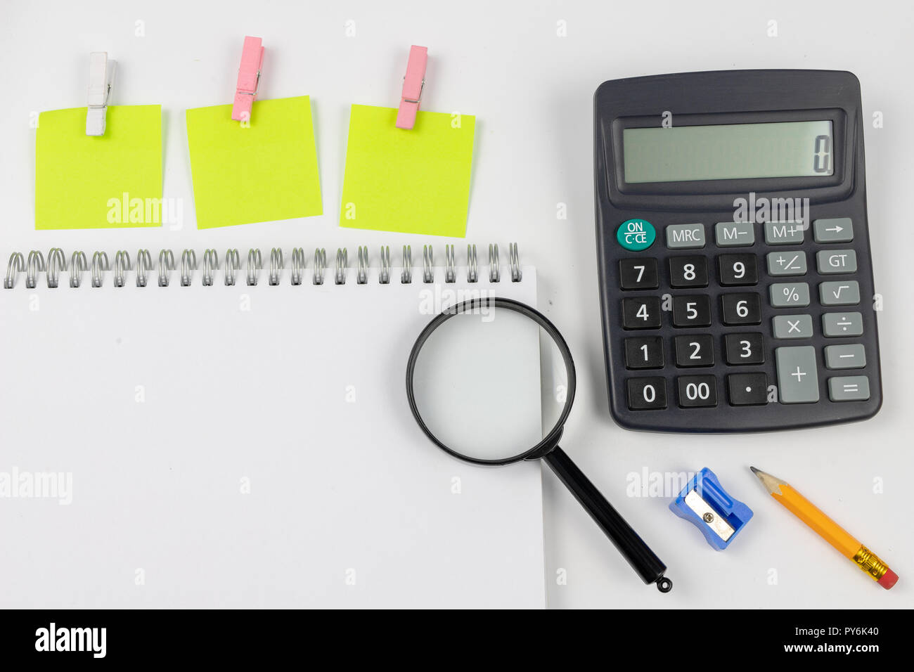 Notebook for taking notes and pencil on the office table. Accessories ...