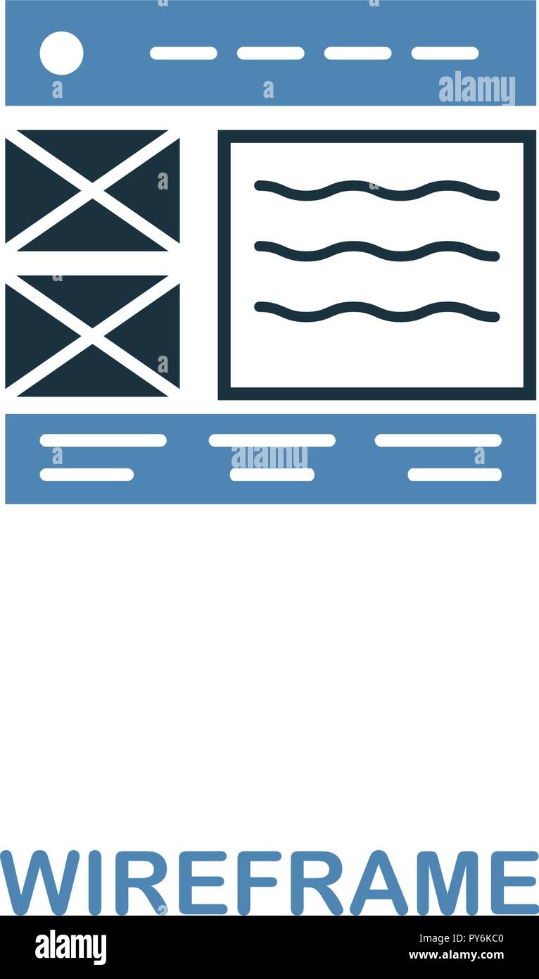 Wireframe creative icon in two colors. Premium style design from web ...