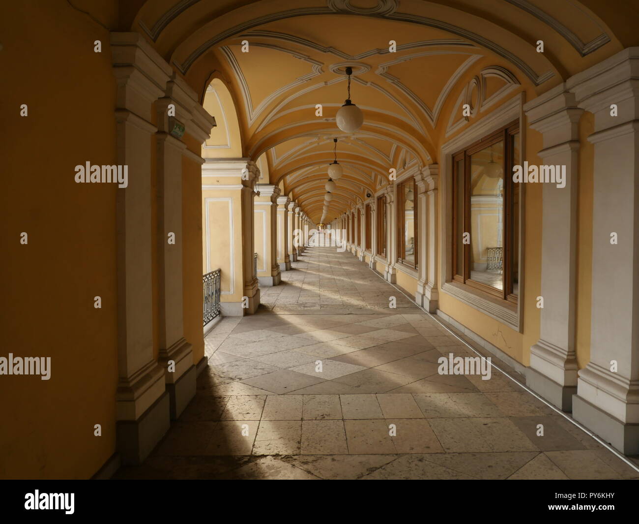 classical architecture, gallery perspective leaving into the distance ...