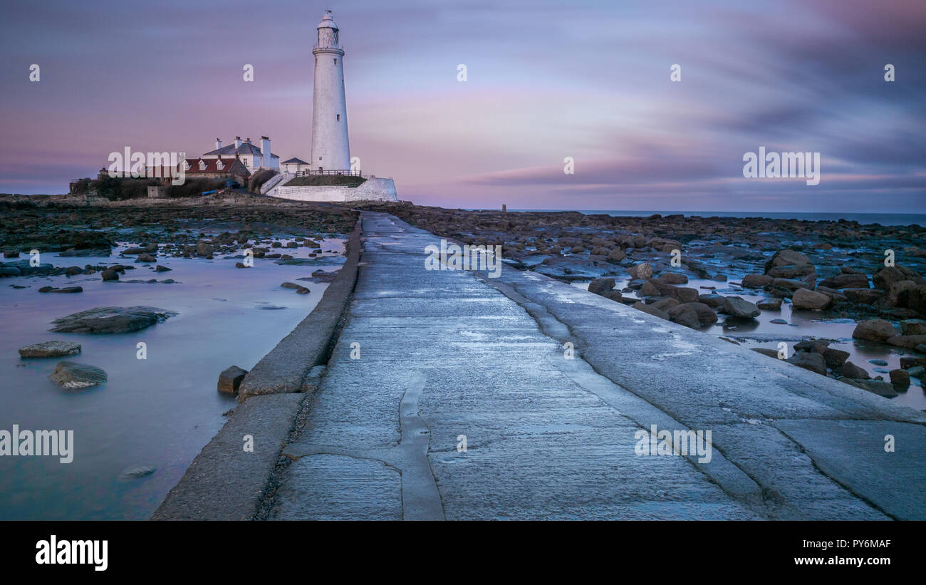 St. Mary's Lighthouse just north of Whitley Bay on the Northumbrian ...