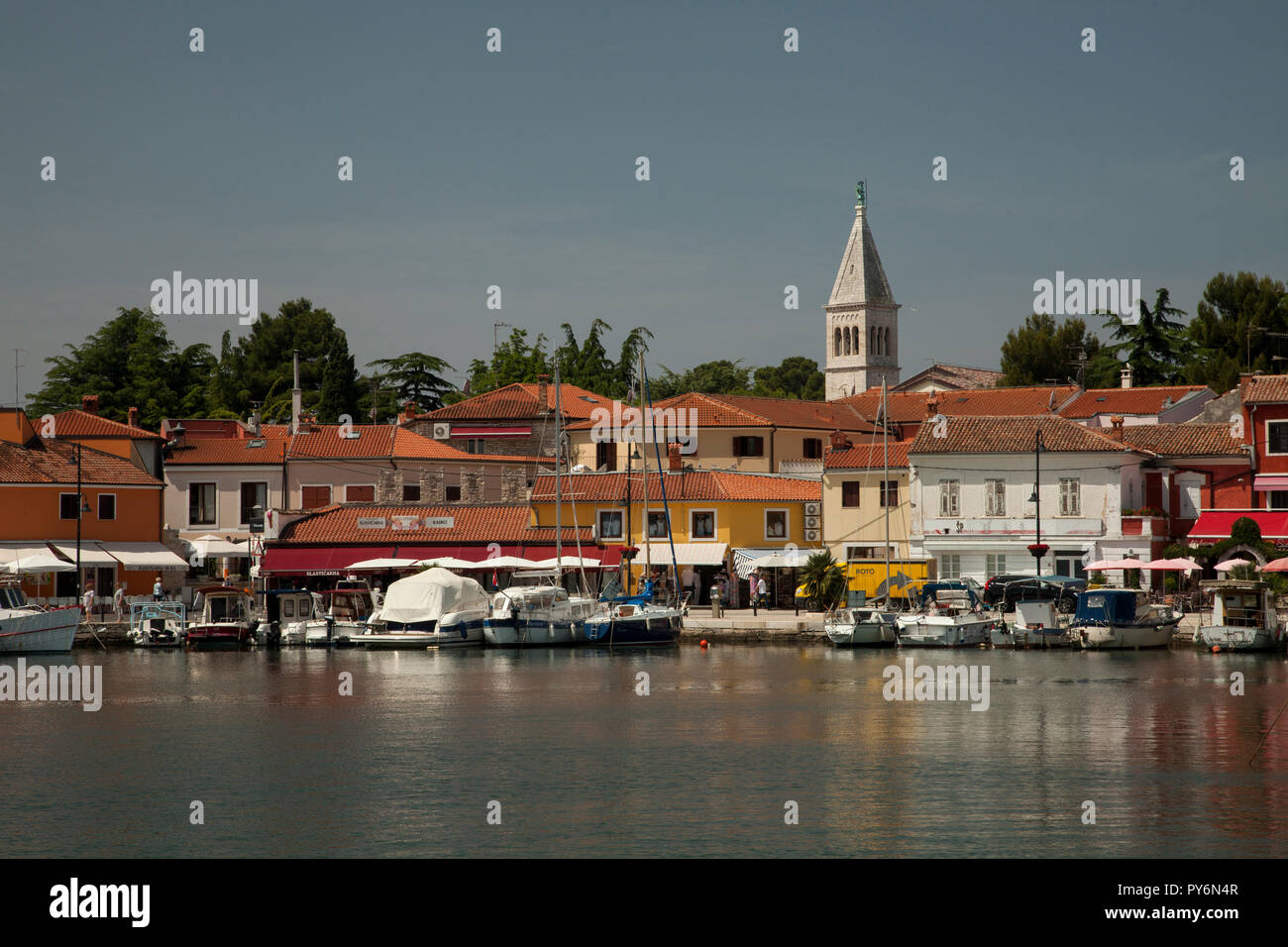 Old historical panoramic view of Old City of Novigrad in Croatia on the ...