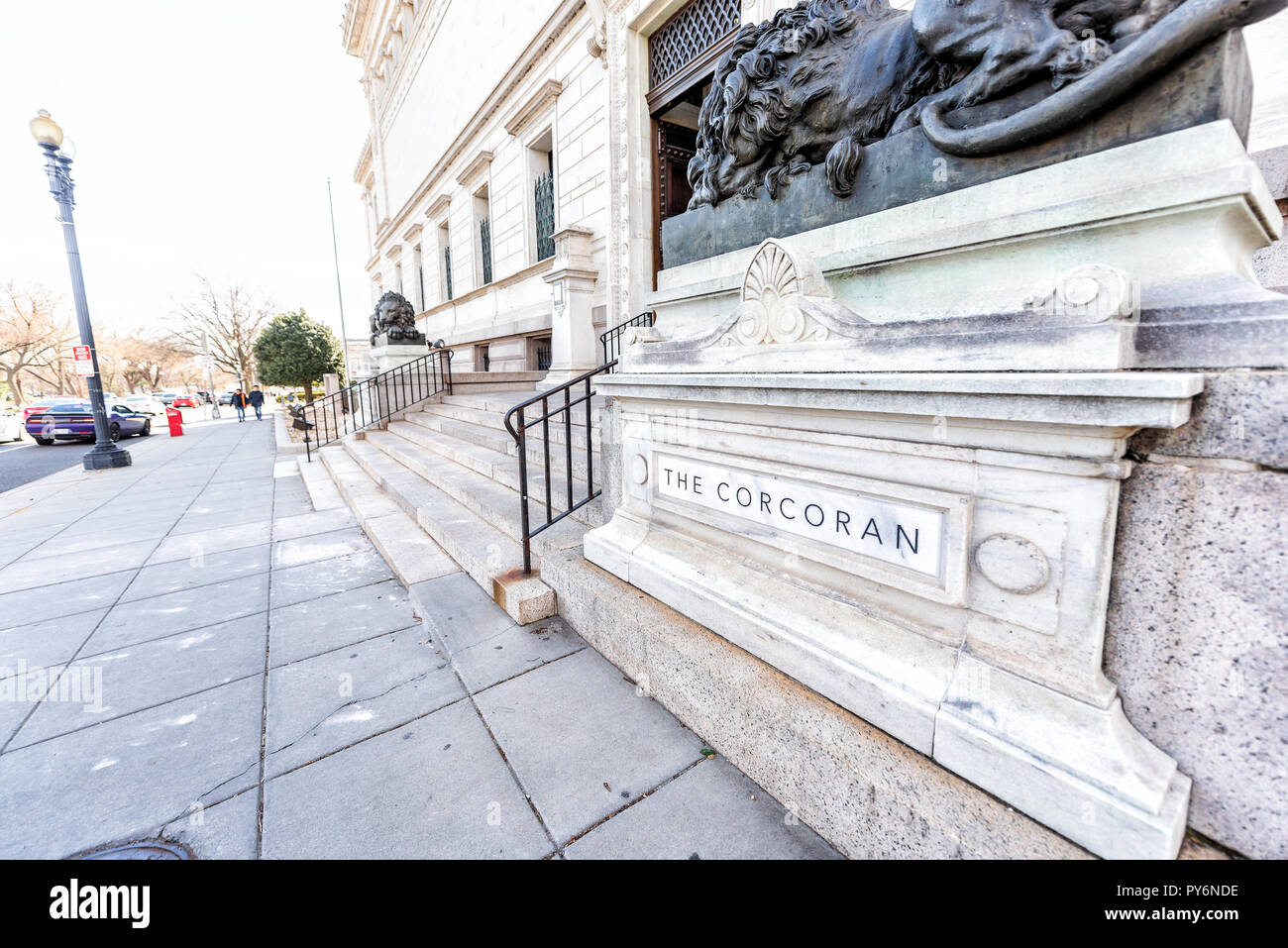 Washington DC, USA - March 9, 2018: Corcoran museum sign, entrance by ...