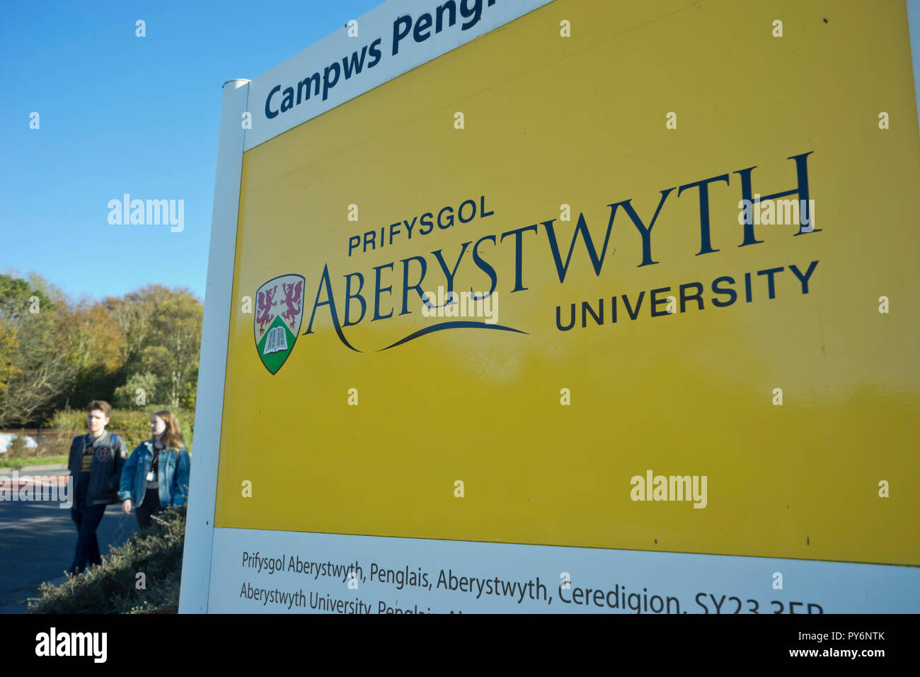 Entrance to Aberystwyth University ,Ceredigion,Wales Stock Photo - Alamy