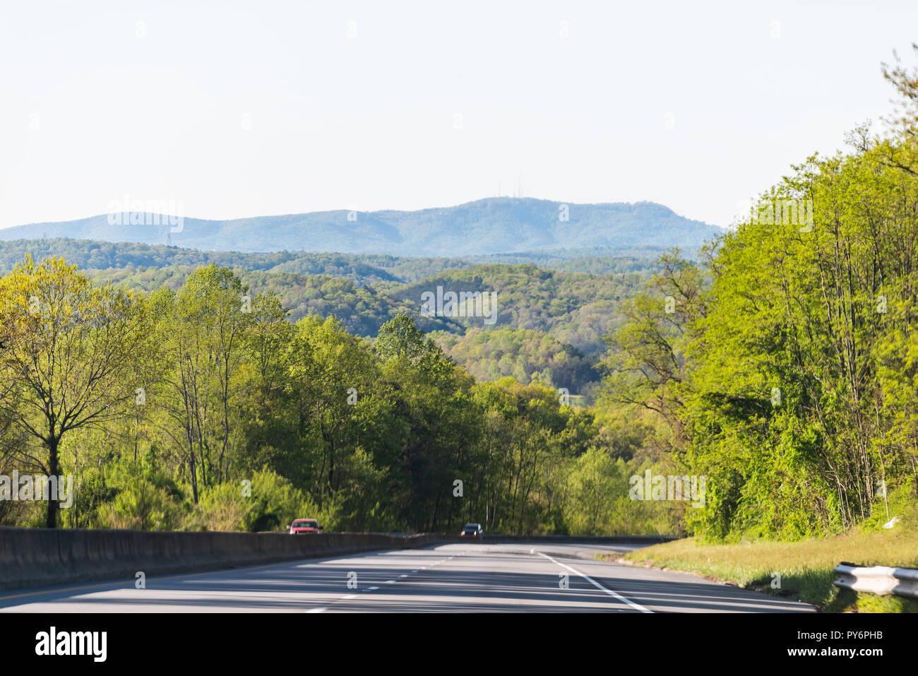Smoky Mountains near Asheville, North Carolina at Tennessee border ...