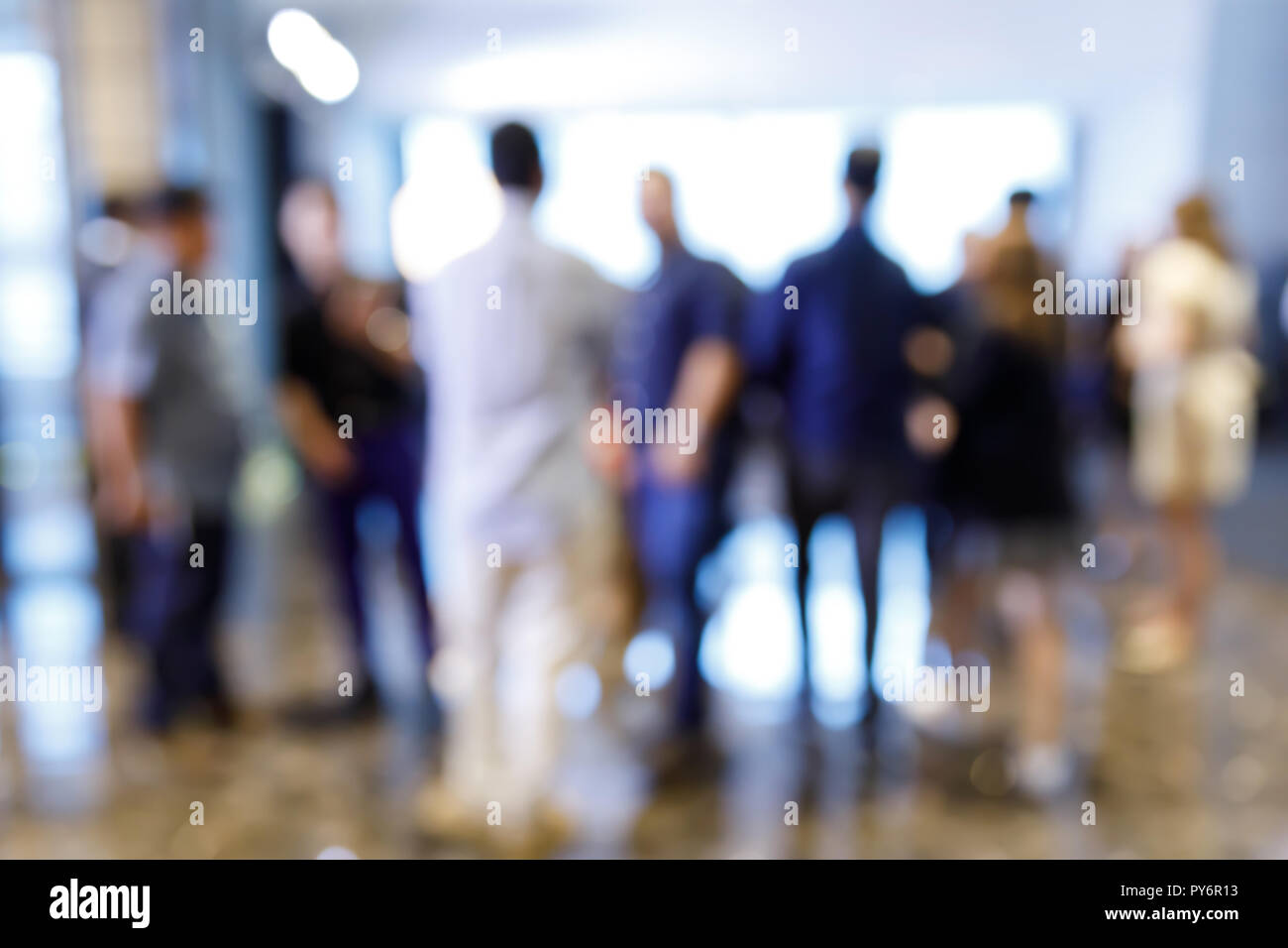 Abstract blur people in press conference event or corporate exhibition ...