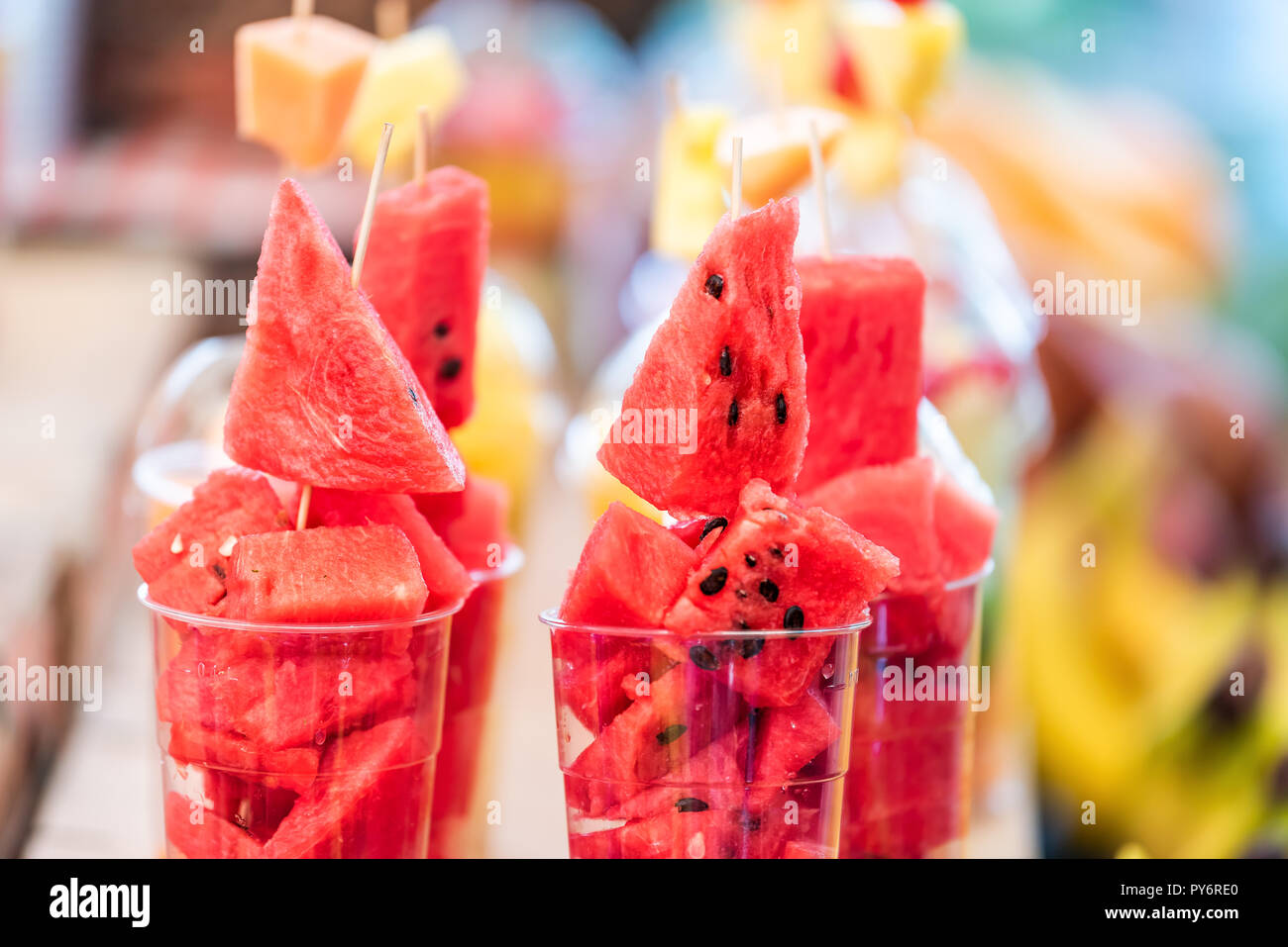 Cup watermelon chunks cup watermelon hi-res stock photography and ...