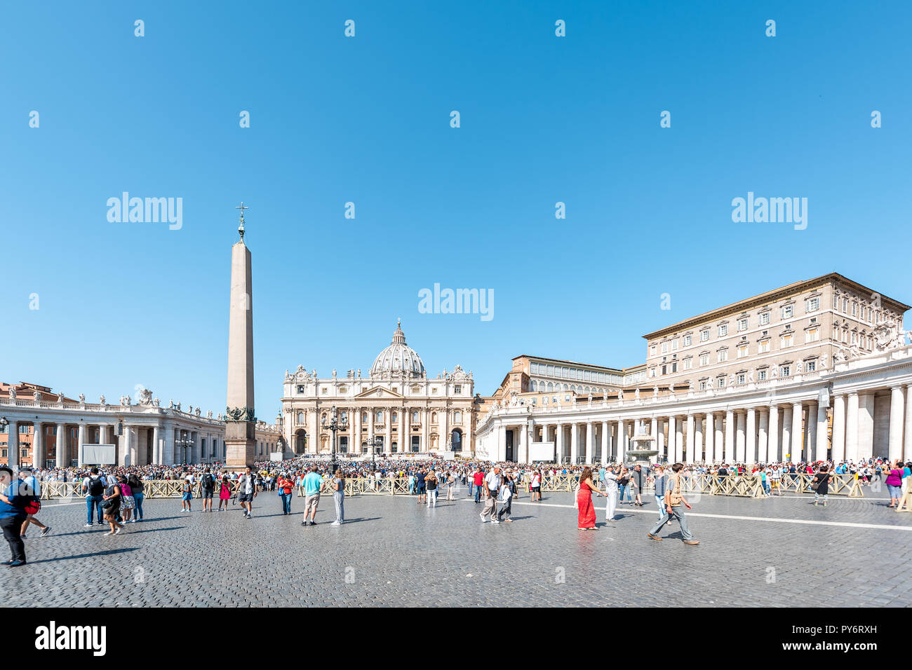Vatican City, Italy - September 5, 2018: People in St Peter's Square ...