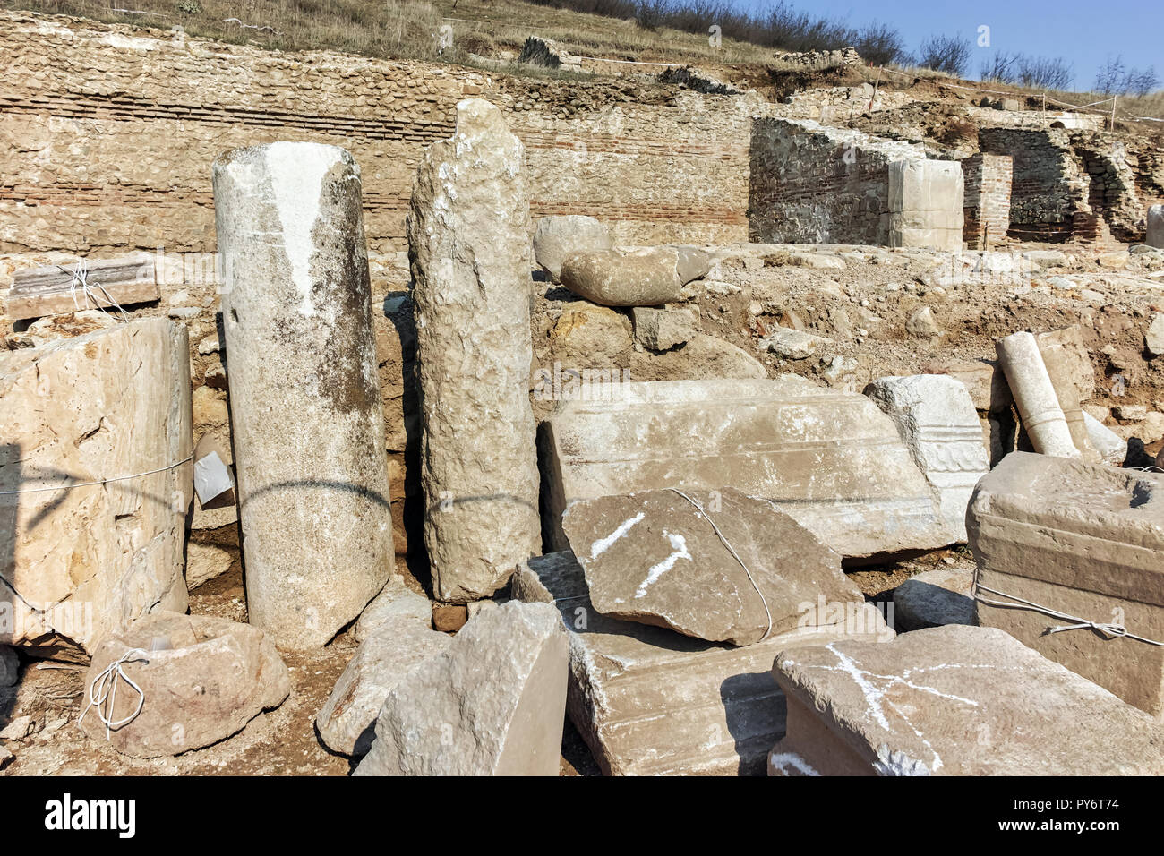 Ruins of ancient city Heraclea Sintica - built by Philip II of Macedon ...