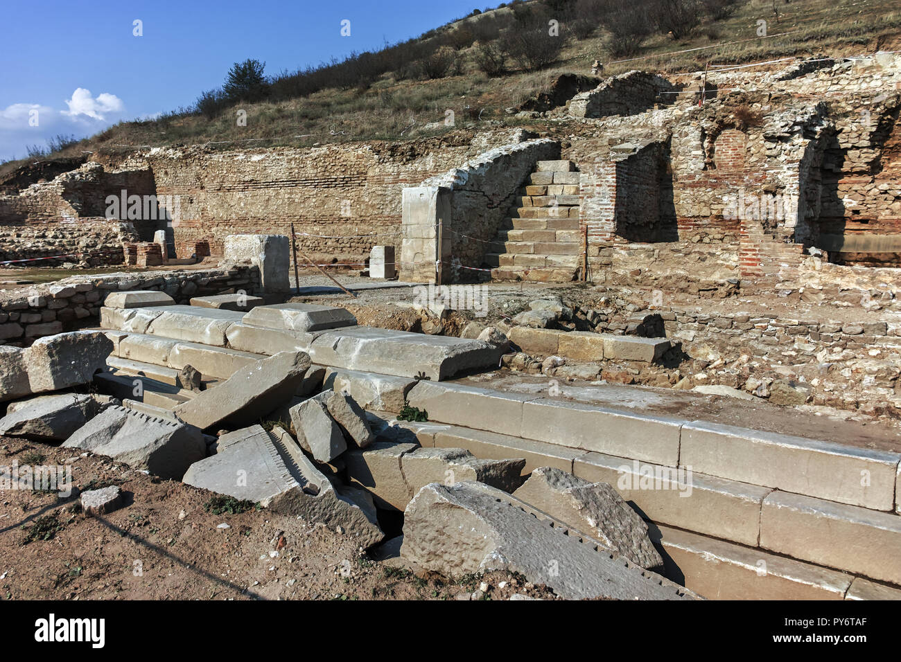 Ruins of ancient city Heraclea Sintica - built by Philip II of Macedon ...