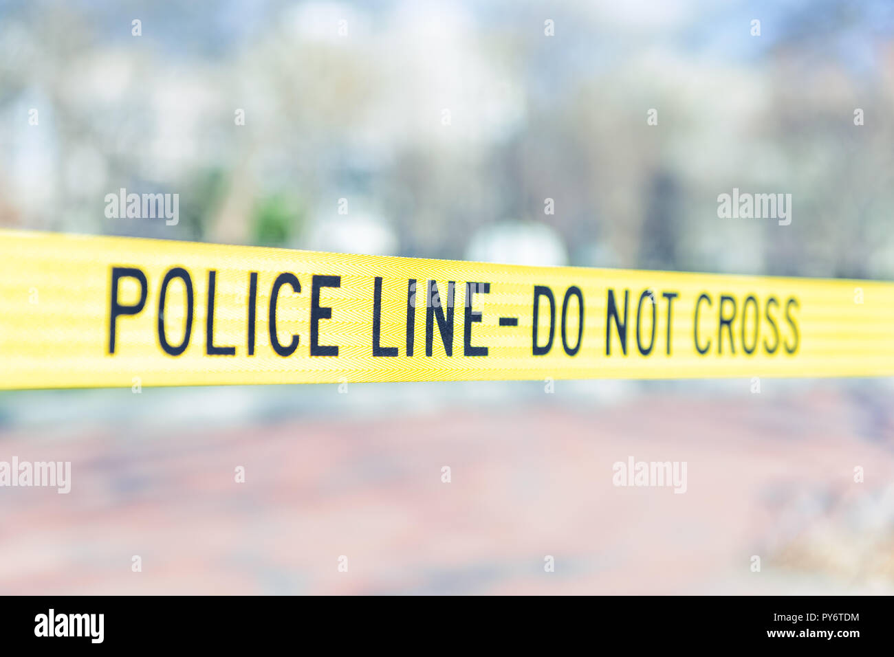 Police Line do not cross caution tape in Washington DC, USA Secret ...