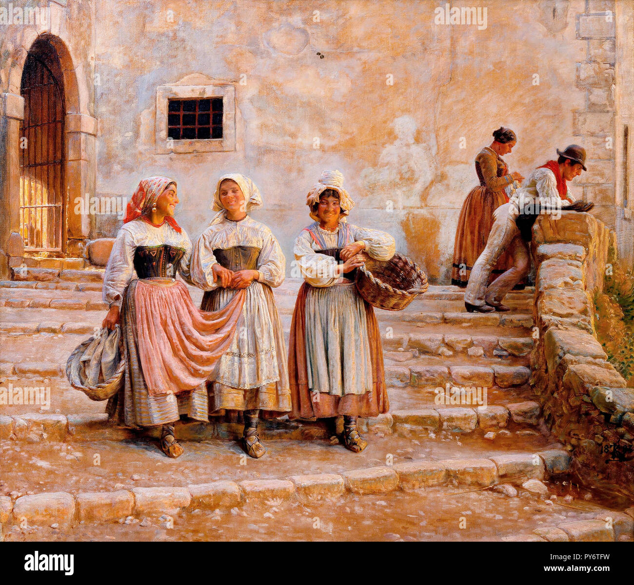 Kristian Zahrtmann, Young Women Transporting Lime. Civita d’Antino 1883 ...
