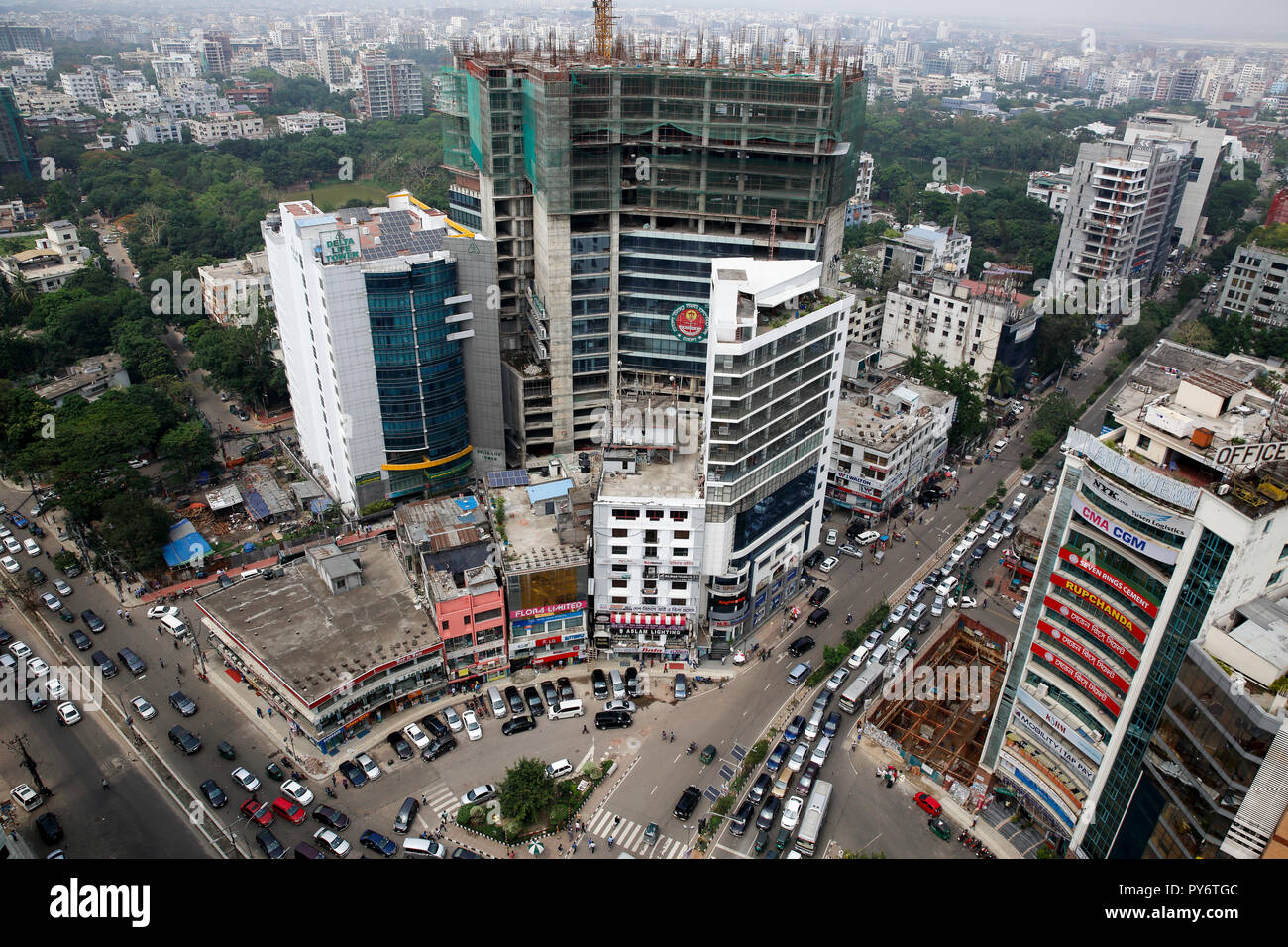 Aerial view of Gulshan-2 circle in Dhaka, Bangladesh Stock Photo - Alamy