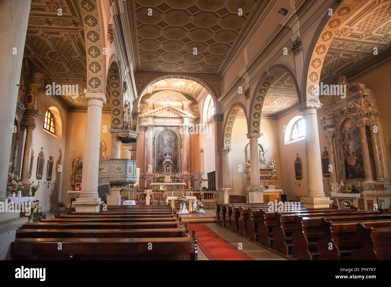 Inside of croatian catholic church Stock Photo - Alamy