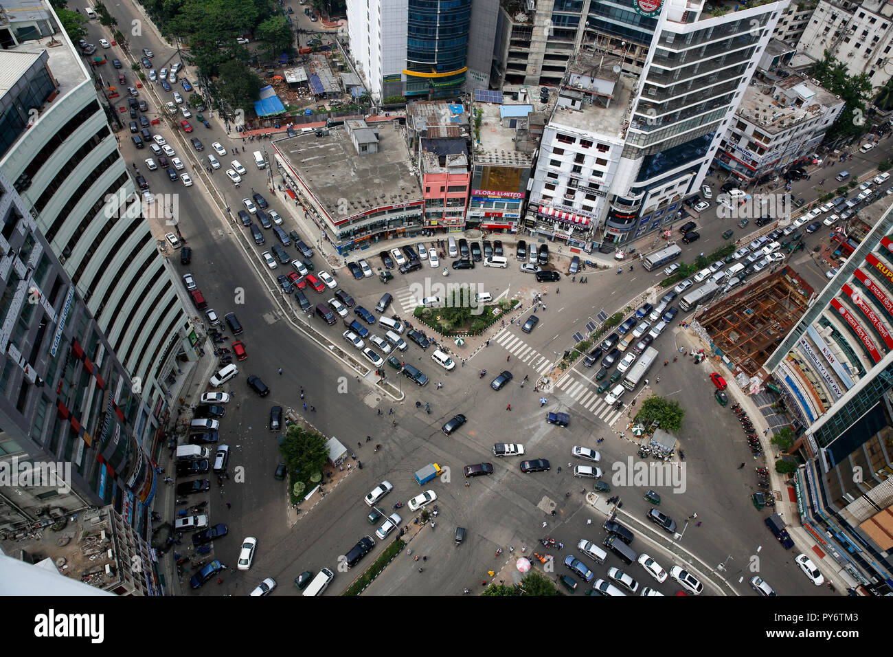 Aerial view of Gulshan-2 circle in Dhaka, Bangladesh Stock Photo - Alamy