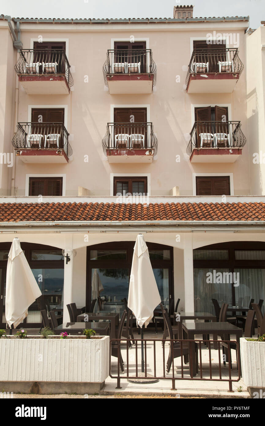 Empty and very clean Croatian hotel and restaurant waiting for a ...