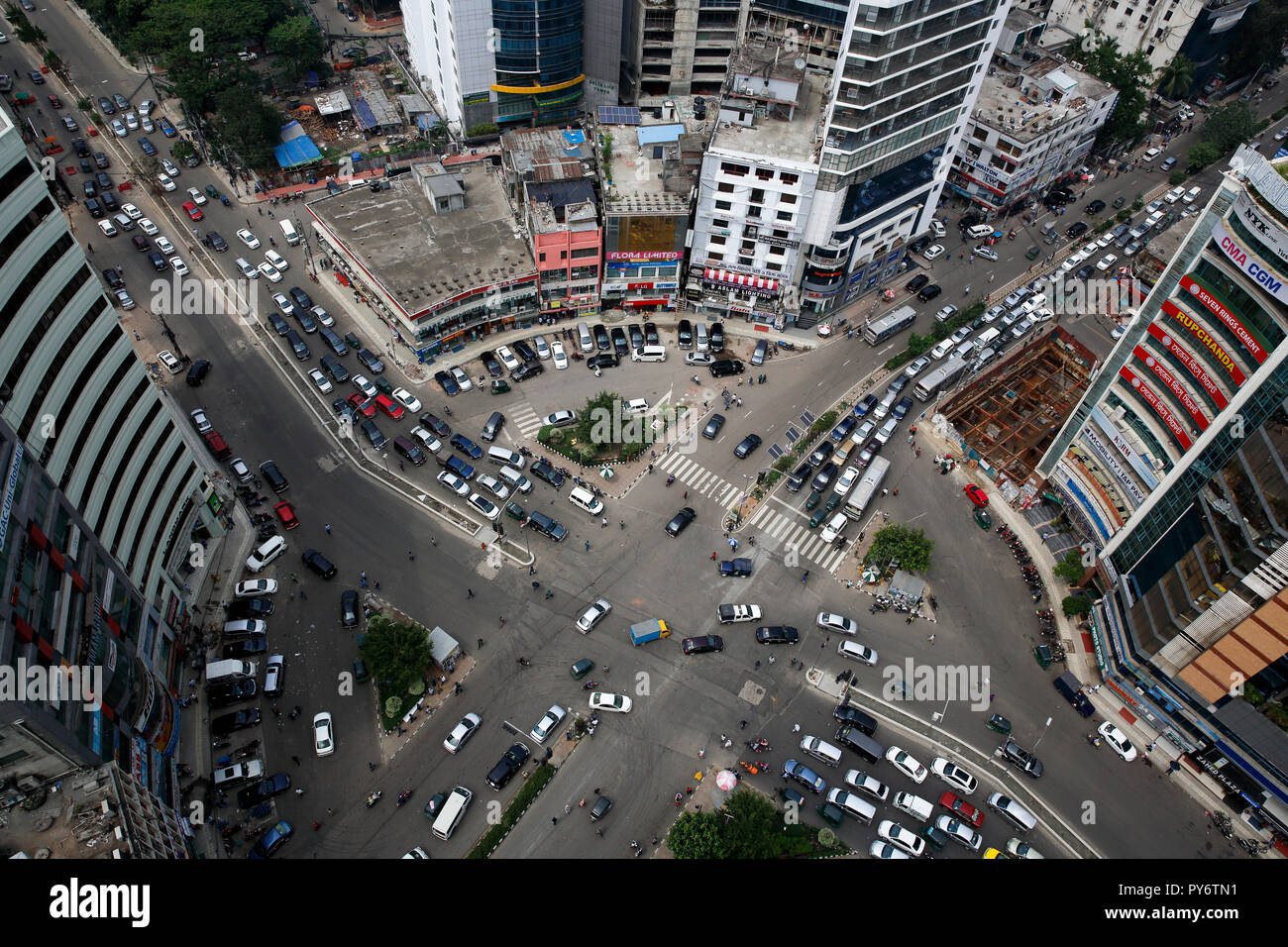 Aerial view of Gulshan-2 circle in Dhaka, Bangladesh Stock Photo - Alamy