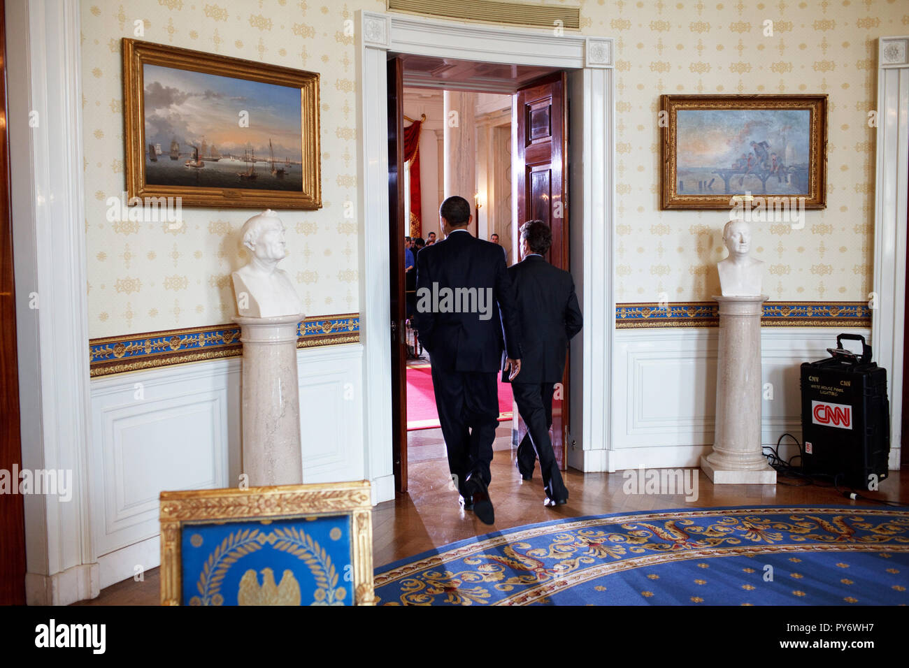 President Barack Obama and Treasury Secretary Timothy Geithner depart ...
