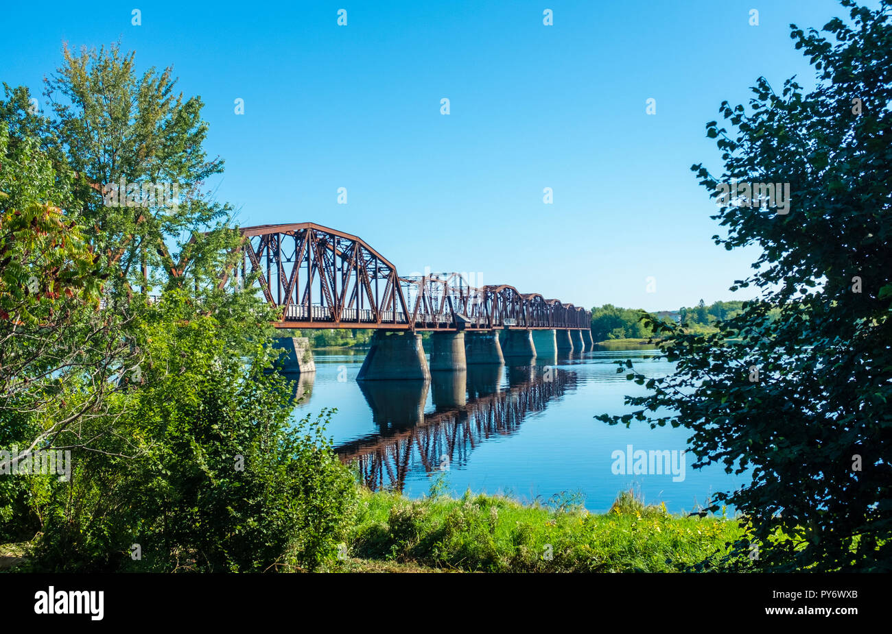 Fredericton walking bridge hi-res stock photography and images - Alamy