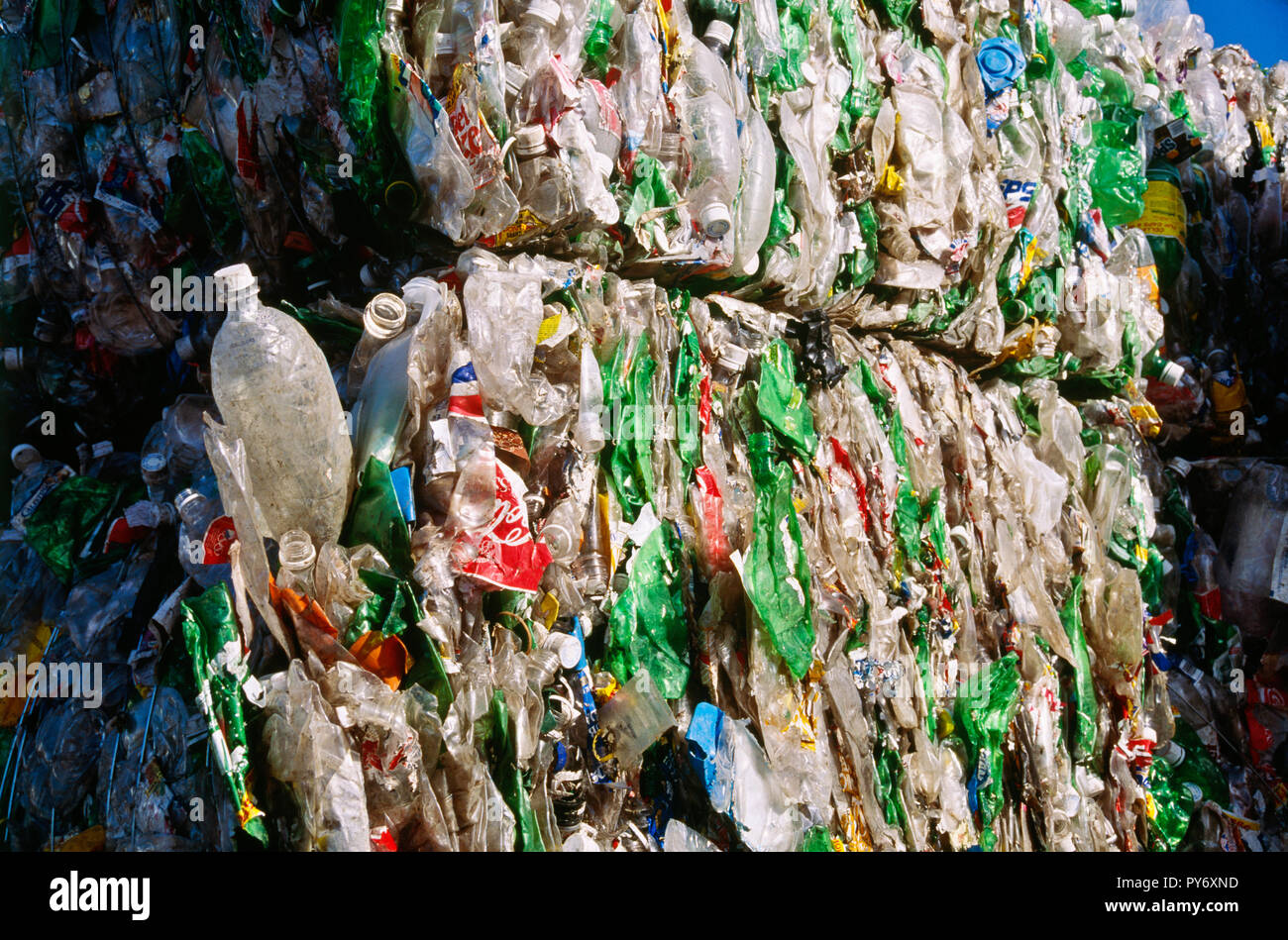 Plastic Recycling Bales in Sonoma County California, USA Stock Photo ...