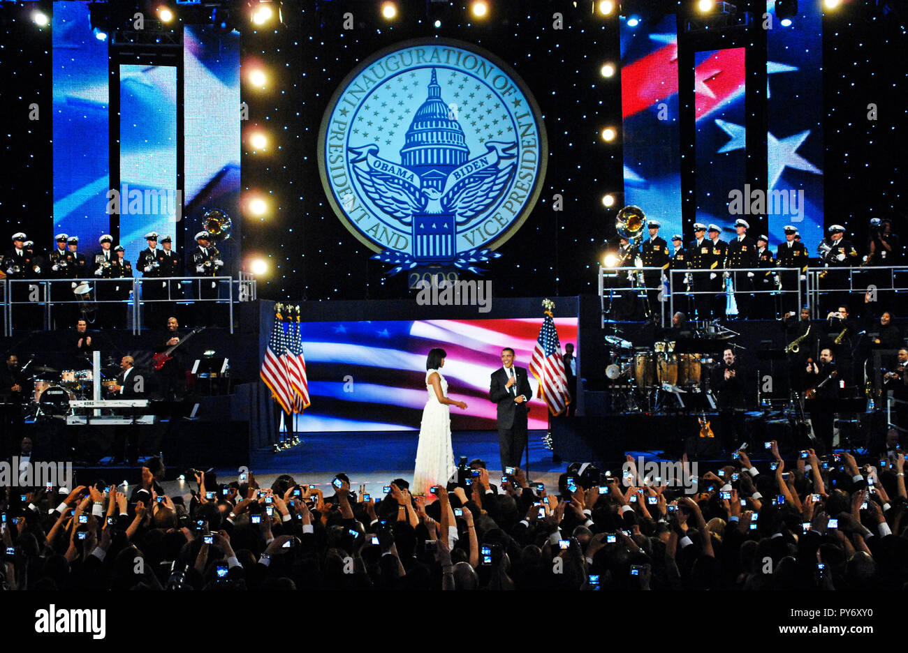 President Barack Obama speaks to the attendees at the Neighborhood Ball ...