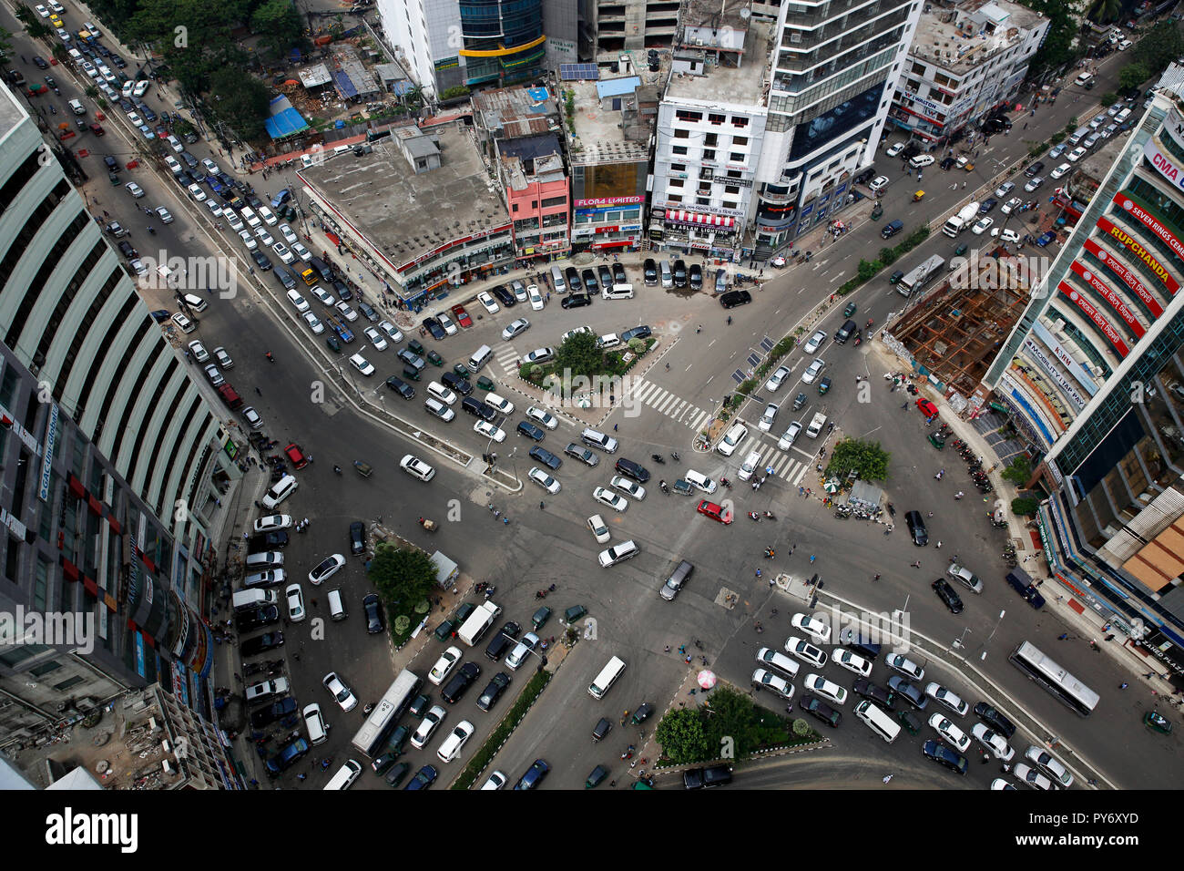 Aerial view of Gulshan-2 circle in Dhaka, Bangladesh Stock Photo - Alamy