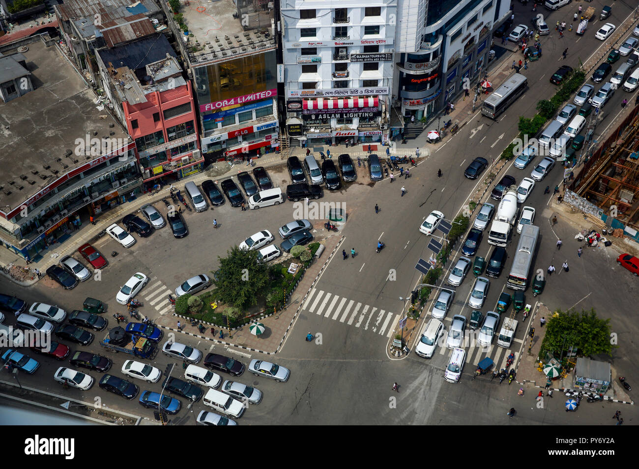 Aerial view of Gulshan-2 circle in Dhaka, Bangladesh Stock Photo - Alamy