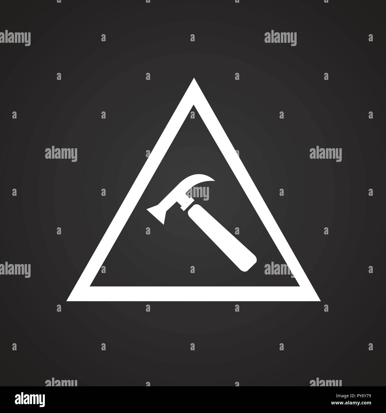 Hammer sign on black background Stock Vector Image & Art - Alamy