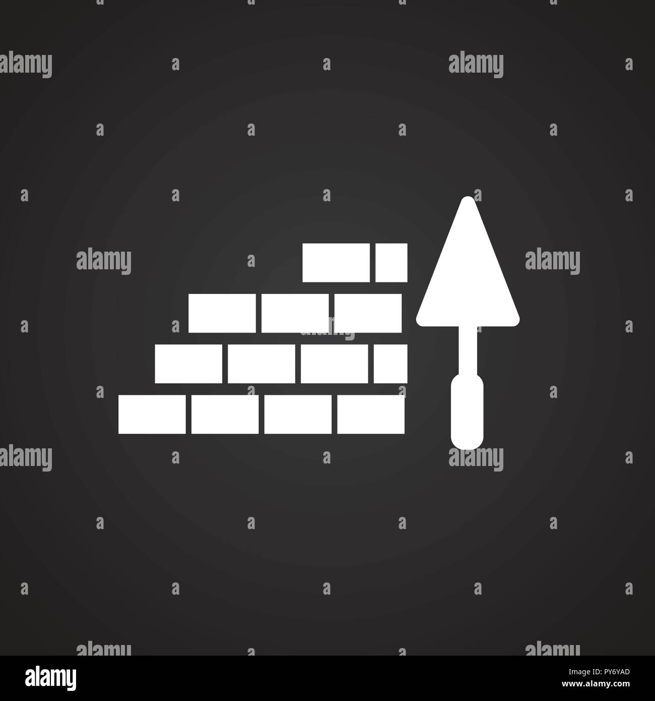 Spatula with bricks on black background Stock Vector Image & Art - Alamy
